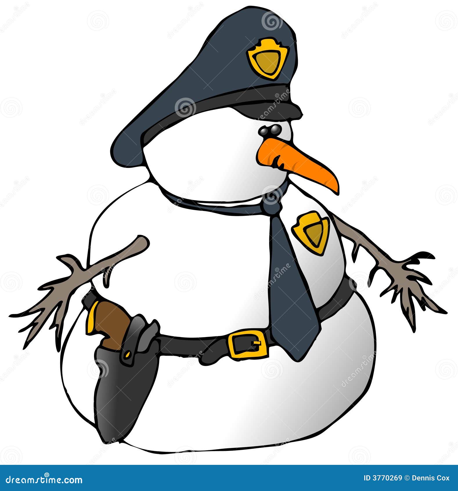 Snowman Cop Royalty Free Stock Images - Image: 3770269