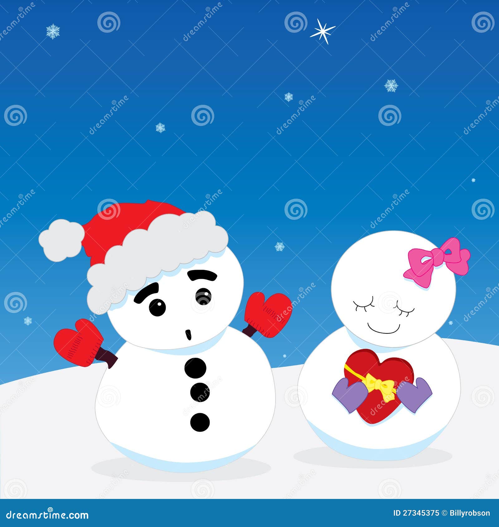 Snowman couple stock vector. Illustration of cartoon - 27345375