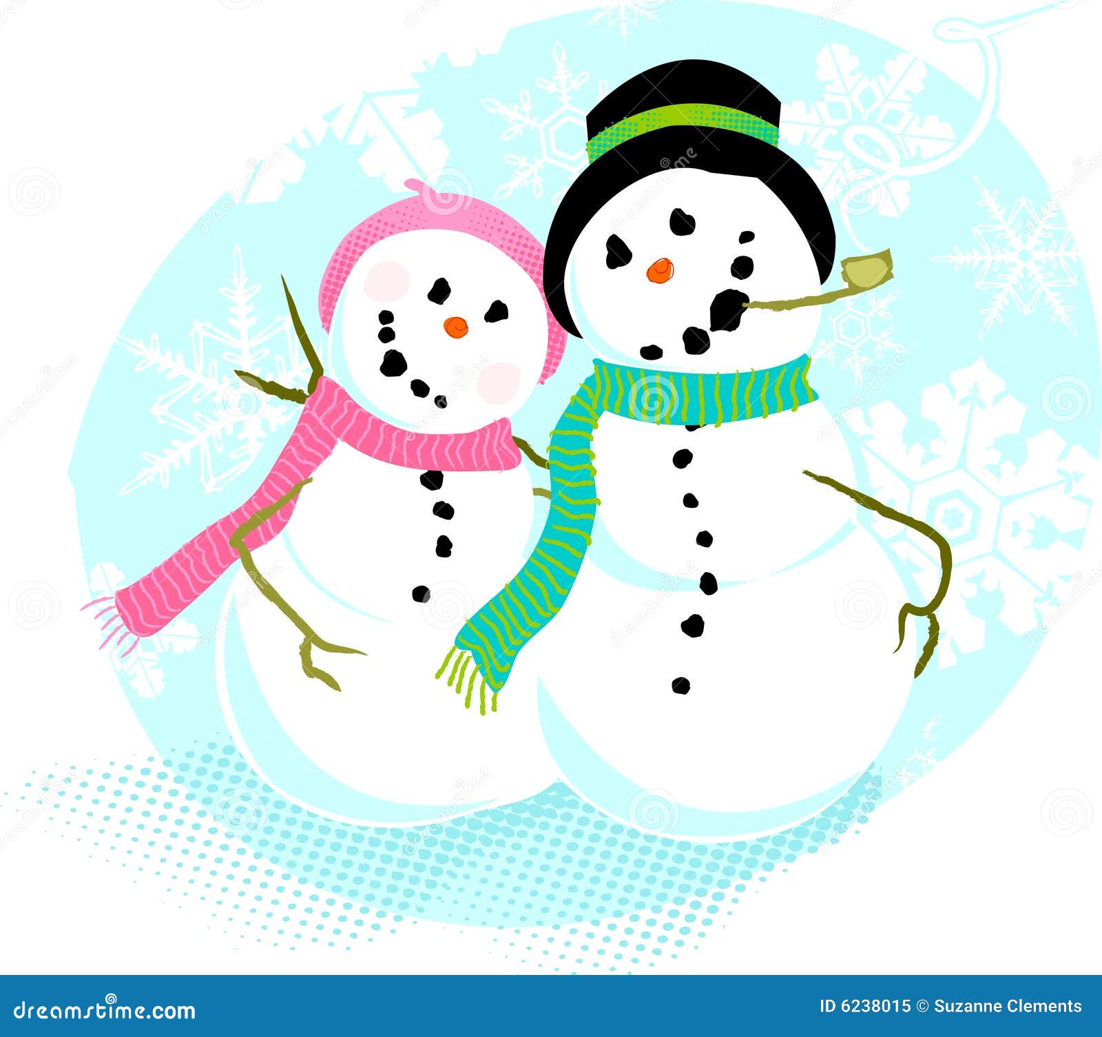 Snowman Couple stock vector. Illustration of love, enjoy - 6238015