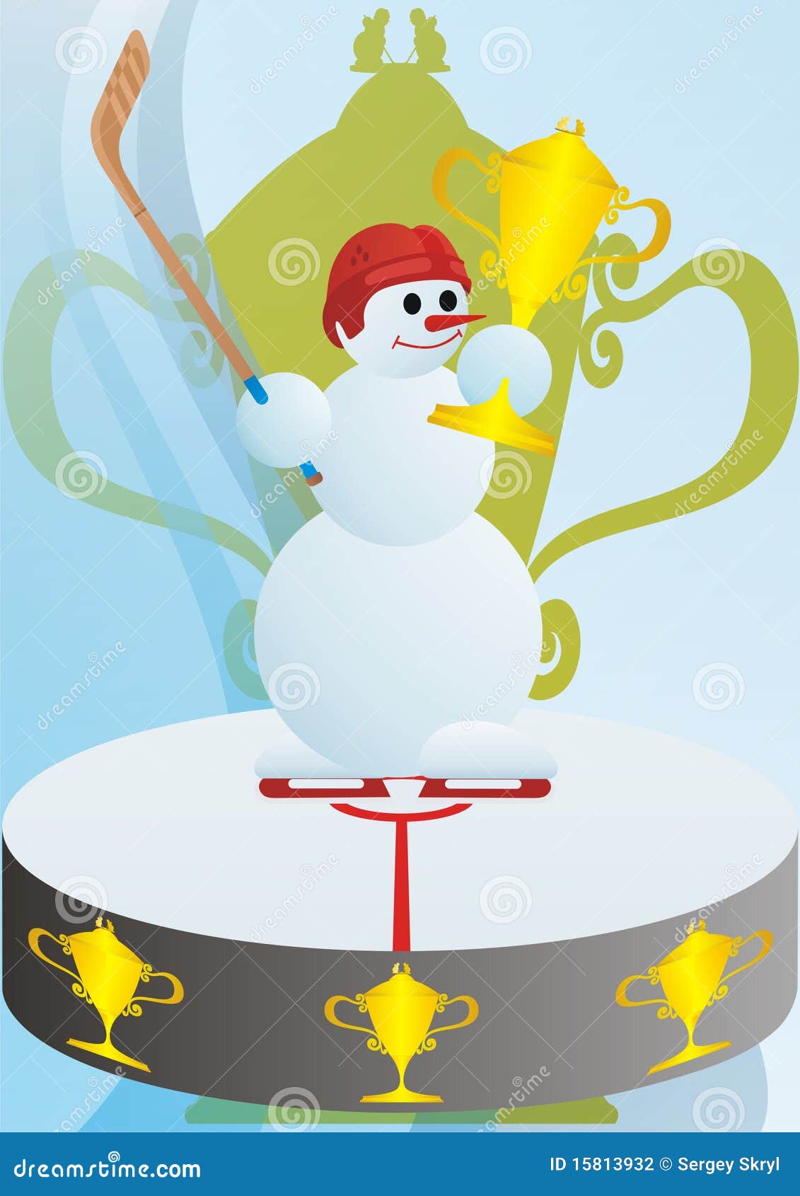 Snowman with a cup stock vector. Illustration of winter - 15813932
