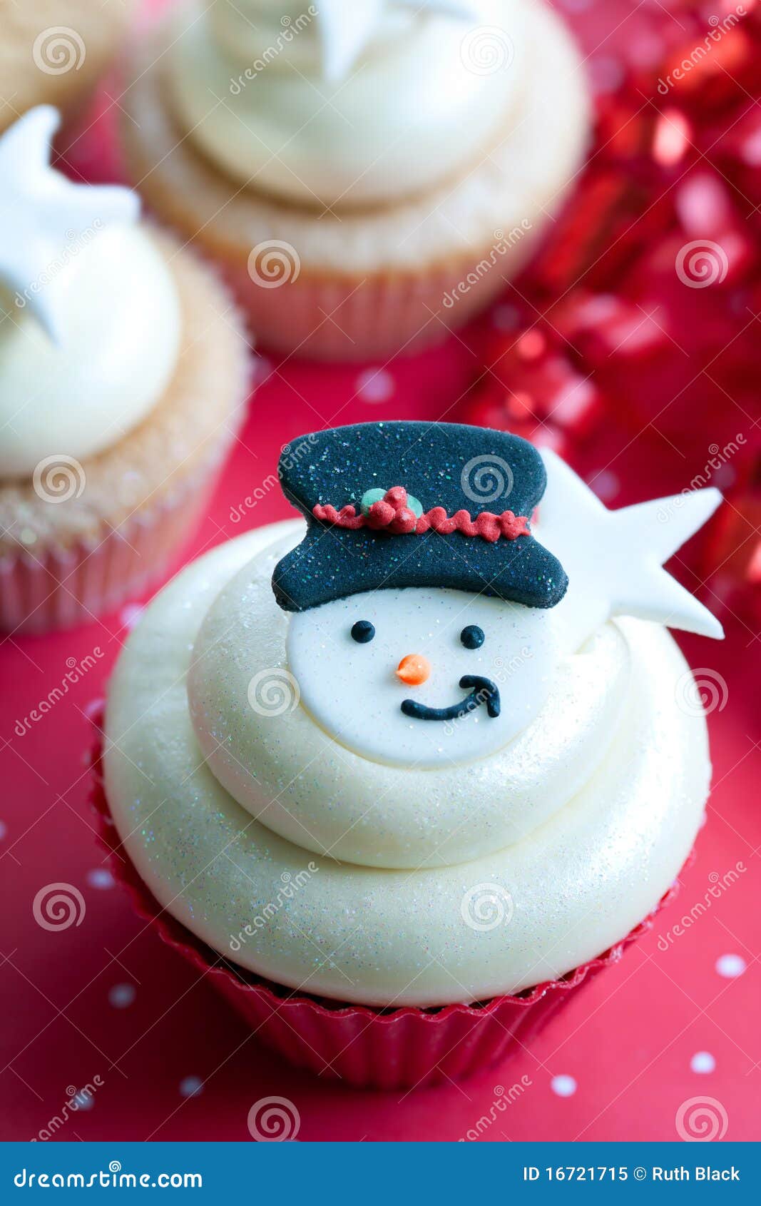 Snowman cupcake stock image. Image of cupcakes, decorated - 16721715