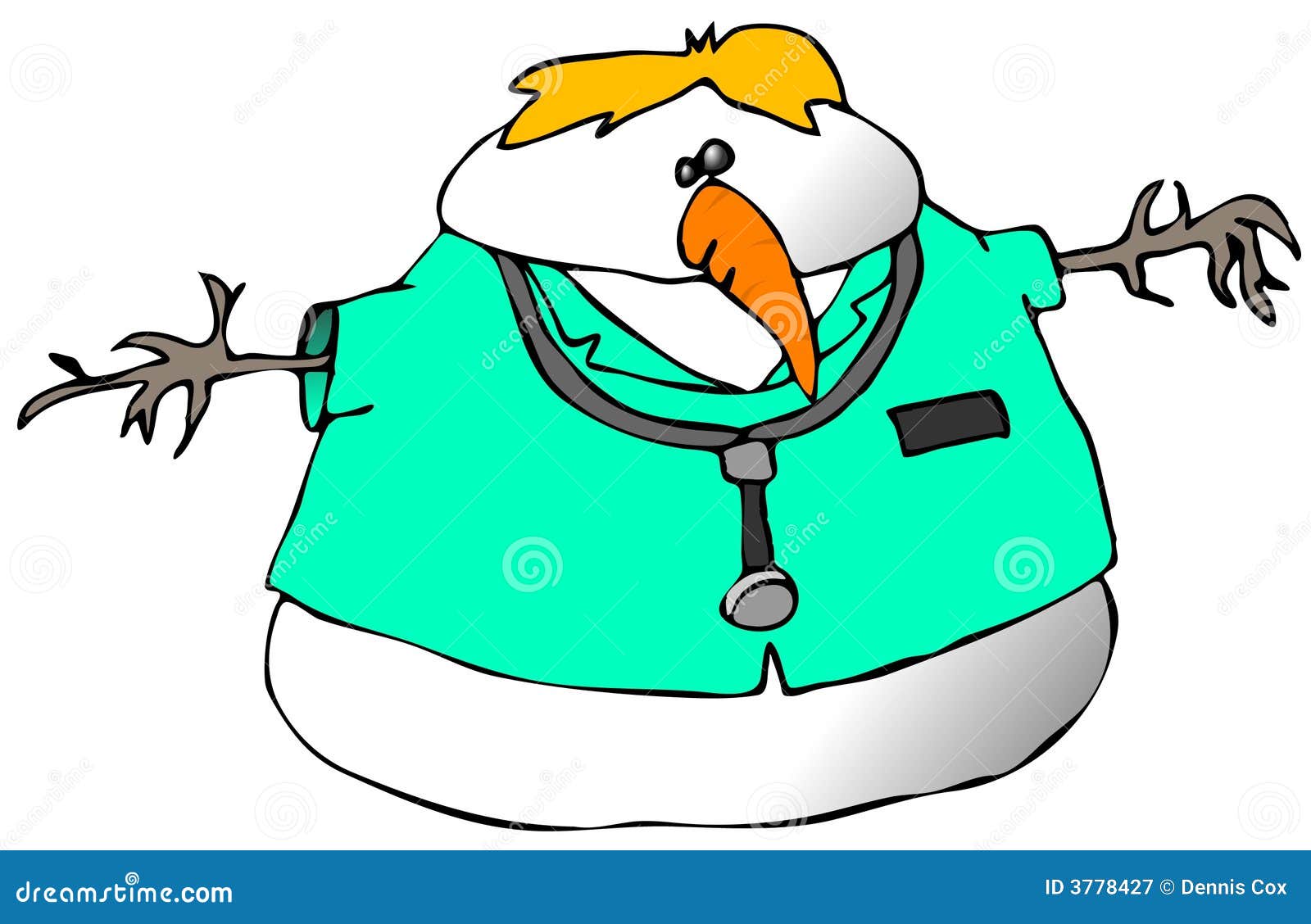 Snowman Doctor stock illustration. Illustration of coal - 3778427