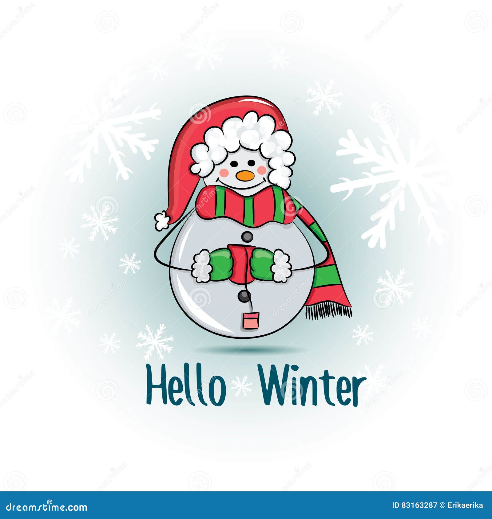 Snowman drinking tea stock vector. Illustration of scribble - 83163287