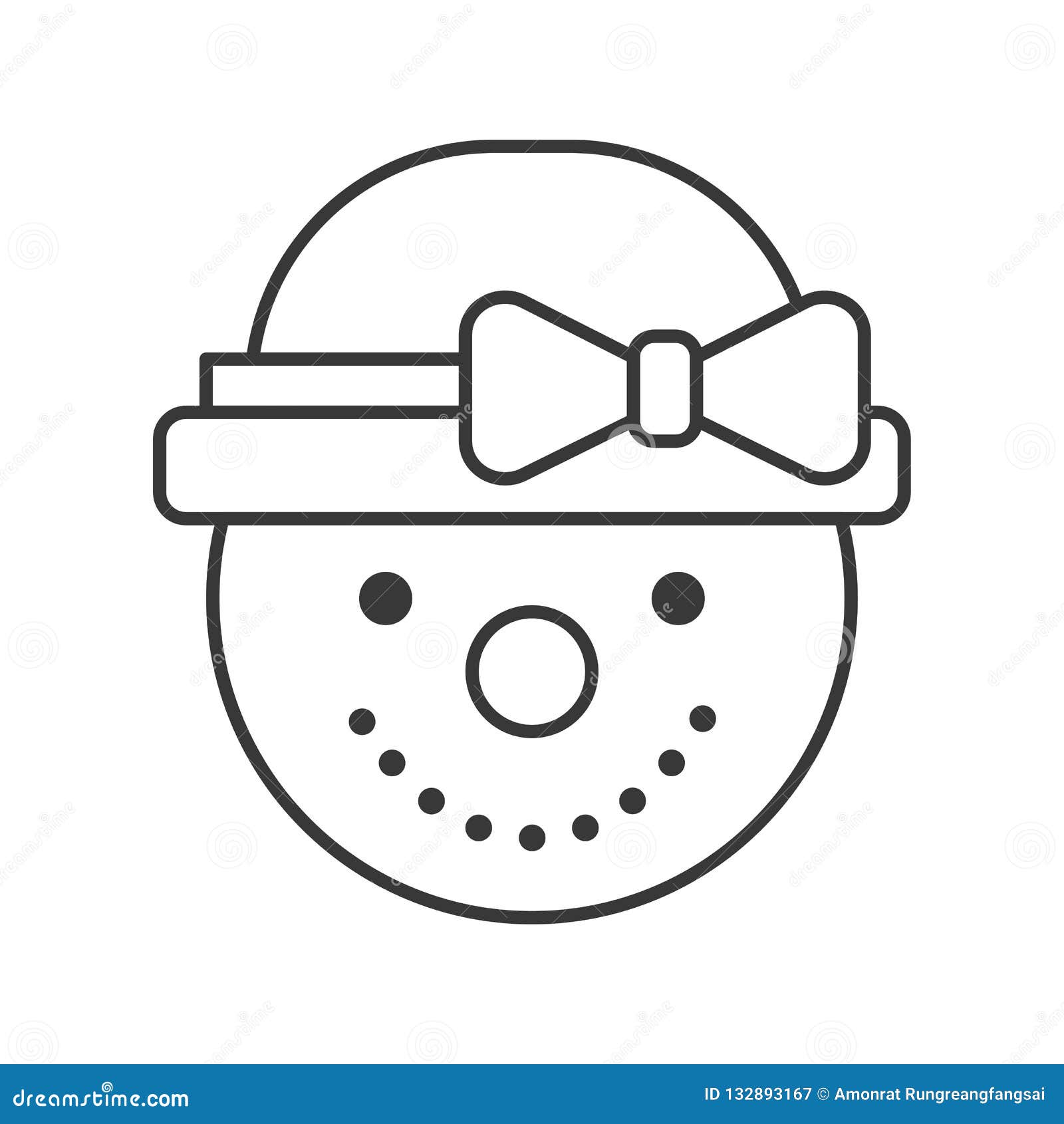 Snowman Editable Outline Icon, Winter Christmas Theme Stock Vector ...