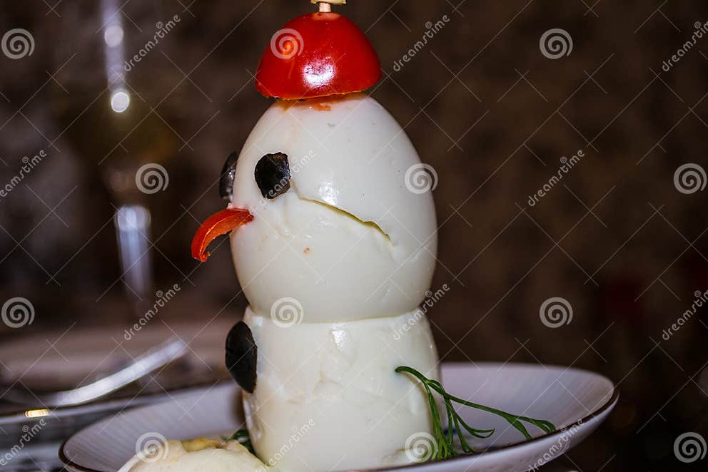 Snowman from eggs stock photo. Image of background, outdoors - 44703094