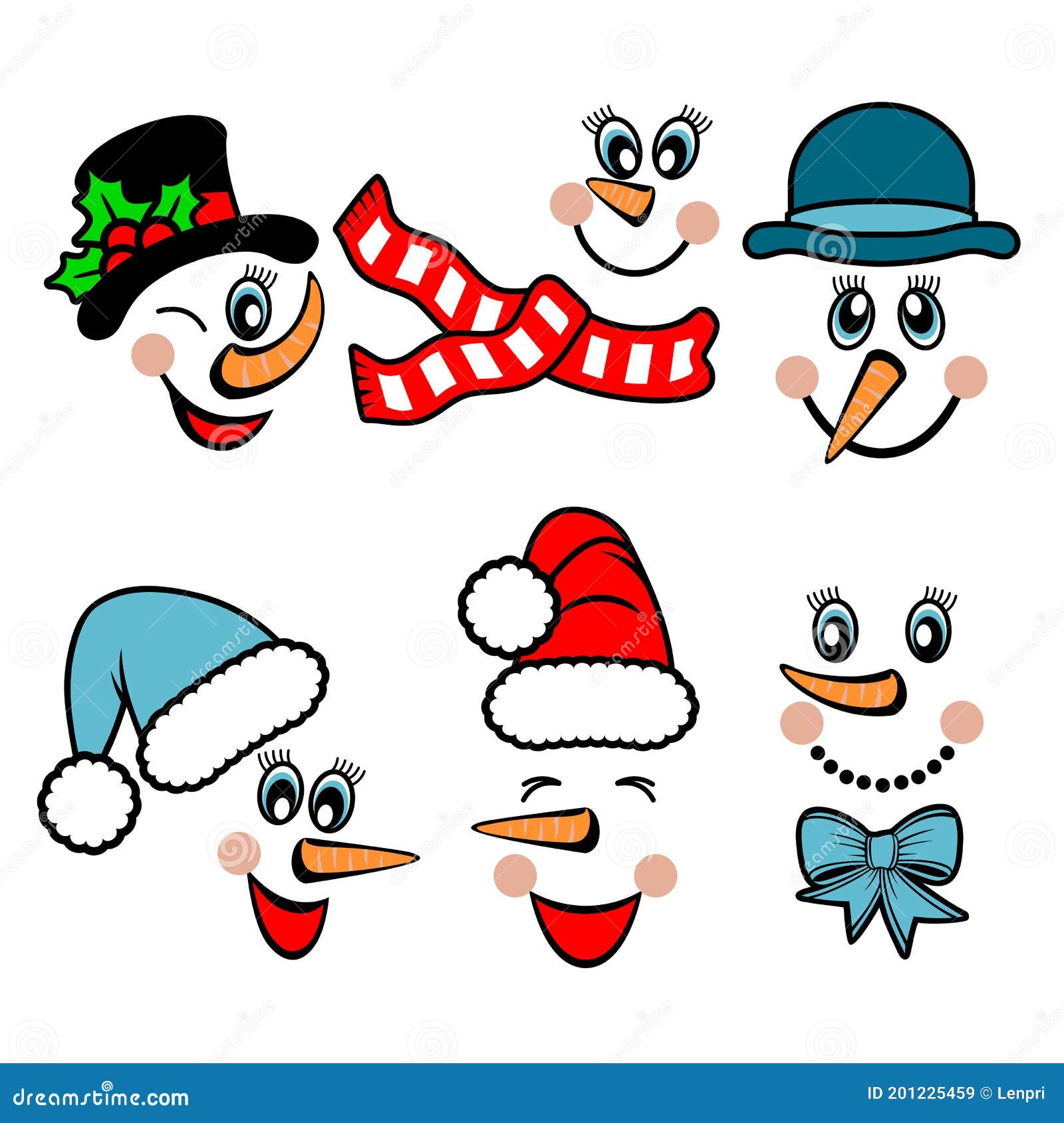 Snowman face. Vector stock vector. Illustration of smile - 201225459