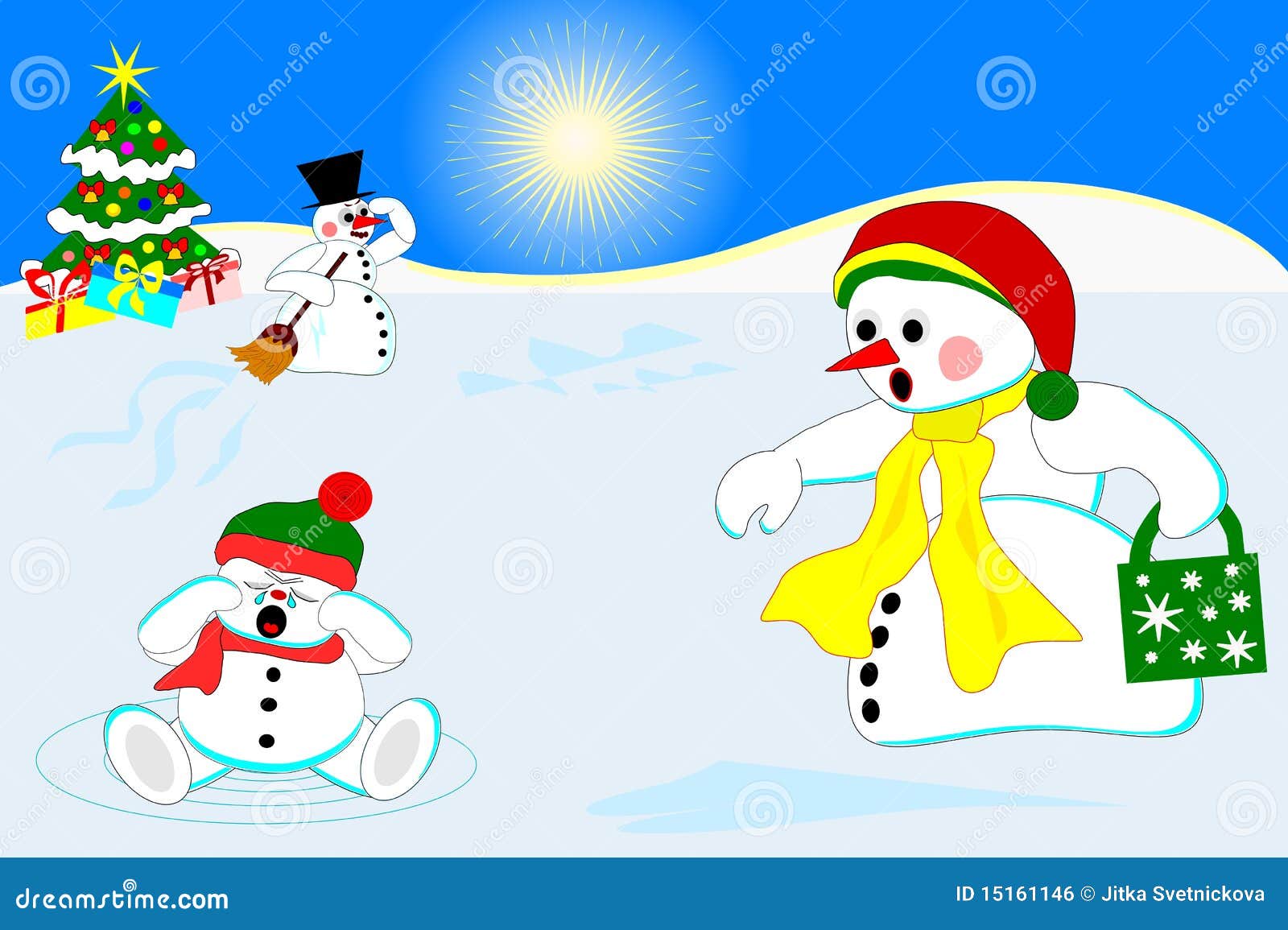 Snowman family stock vector. Illustration of parent, mother - 15161146