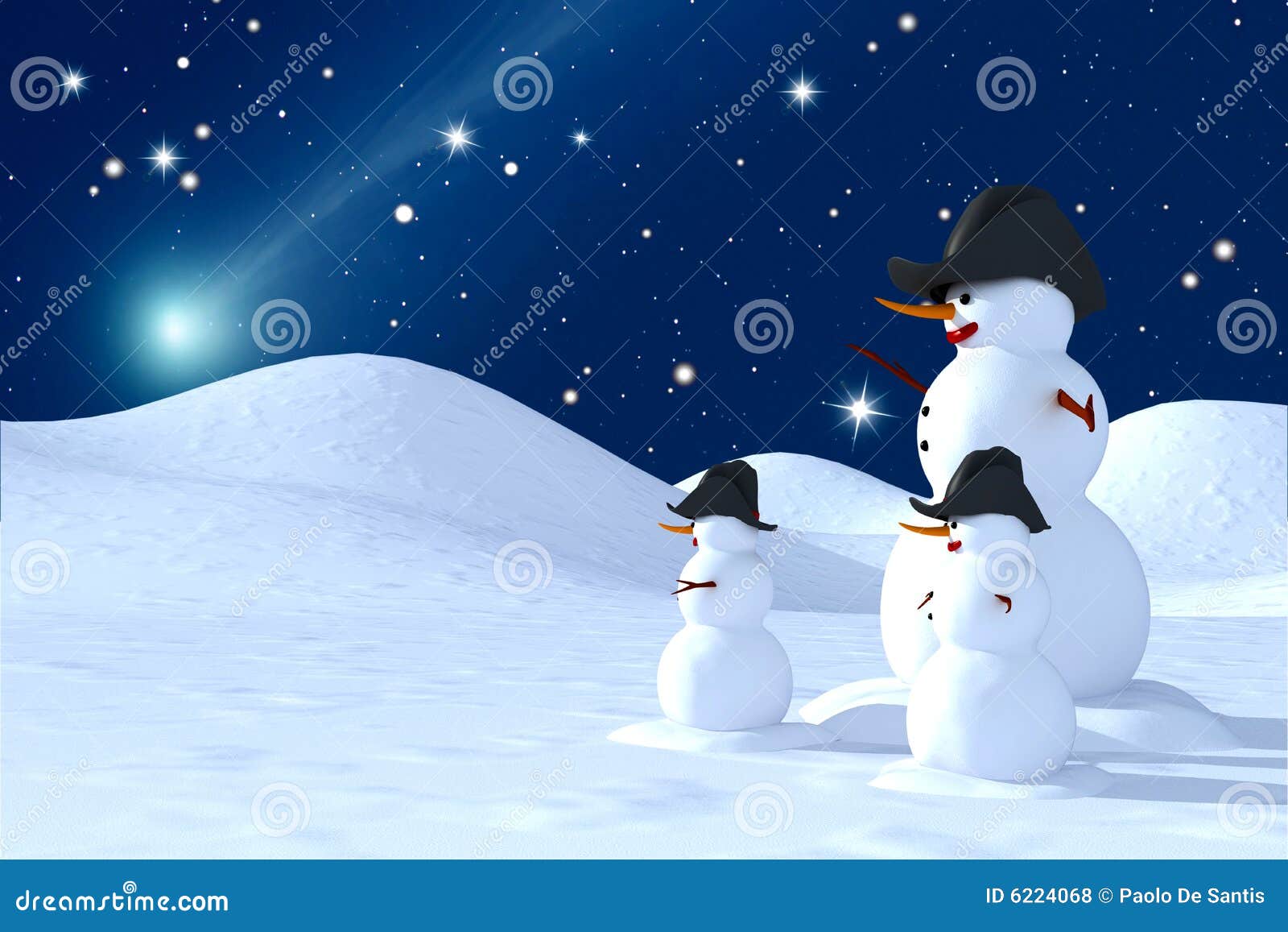 Snowman Family stock illustration. Illustration of joyful - 6224068