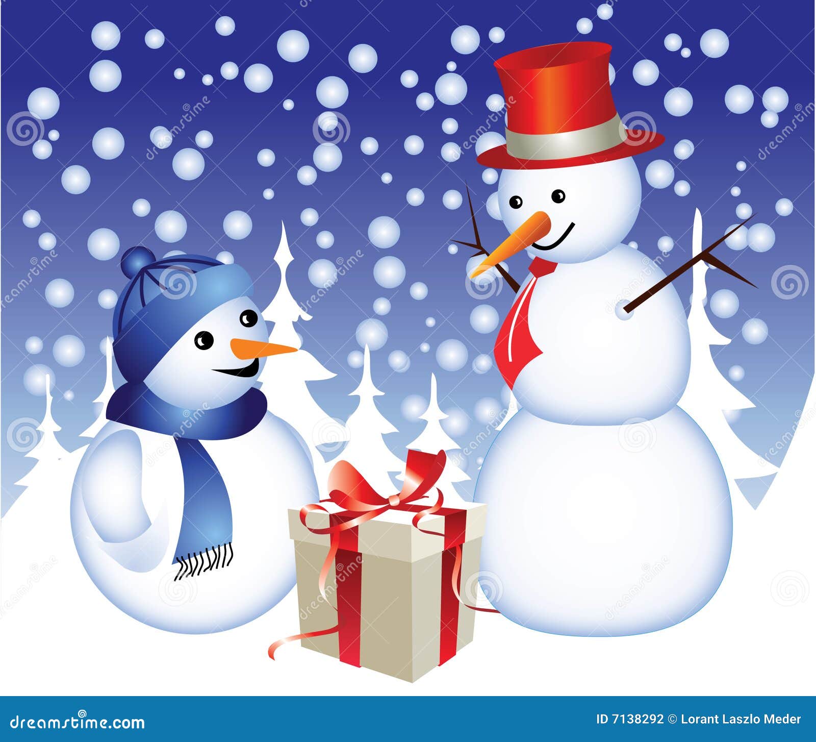 Snowman family stock vector. Illustration of carrot, december - 7138292