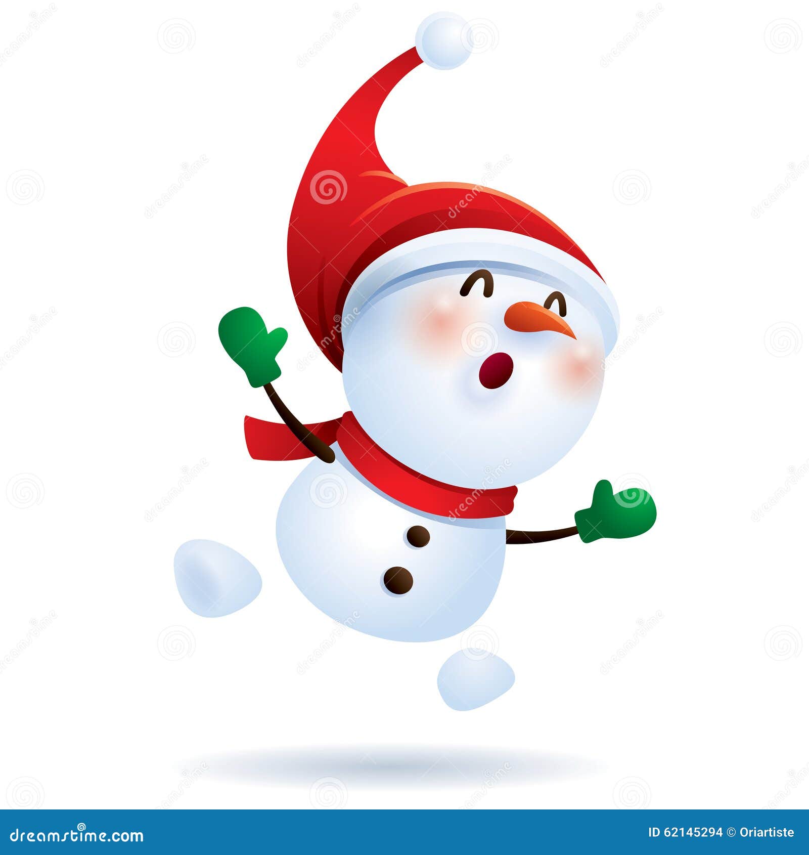 Snowman feeling excited stock vector. Illustration of cheerful - 62145294