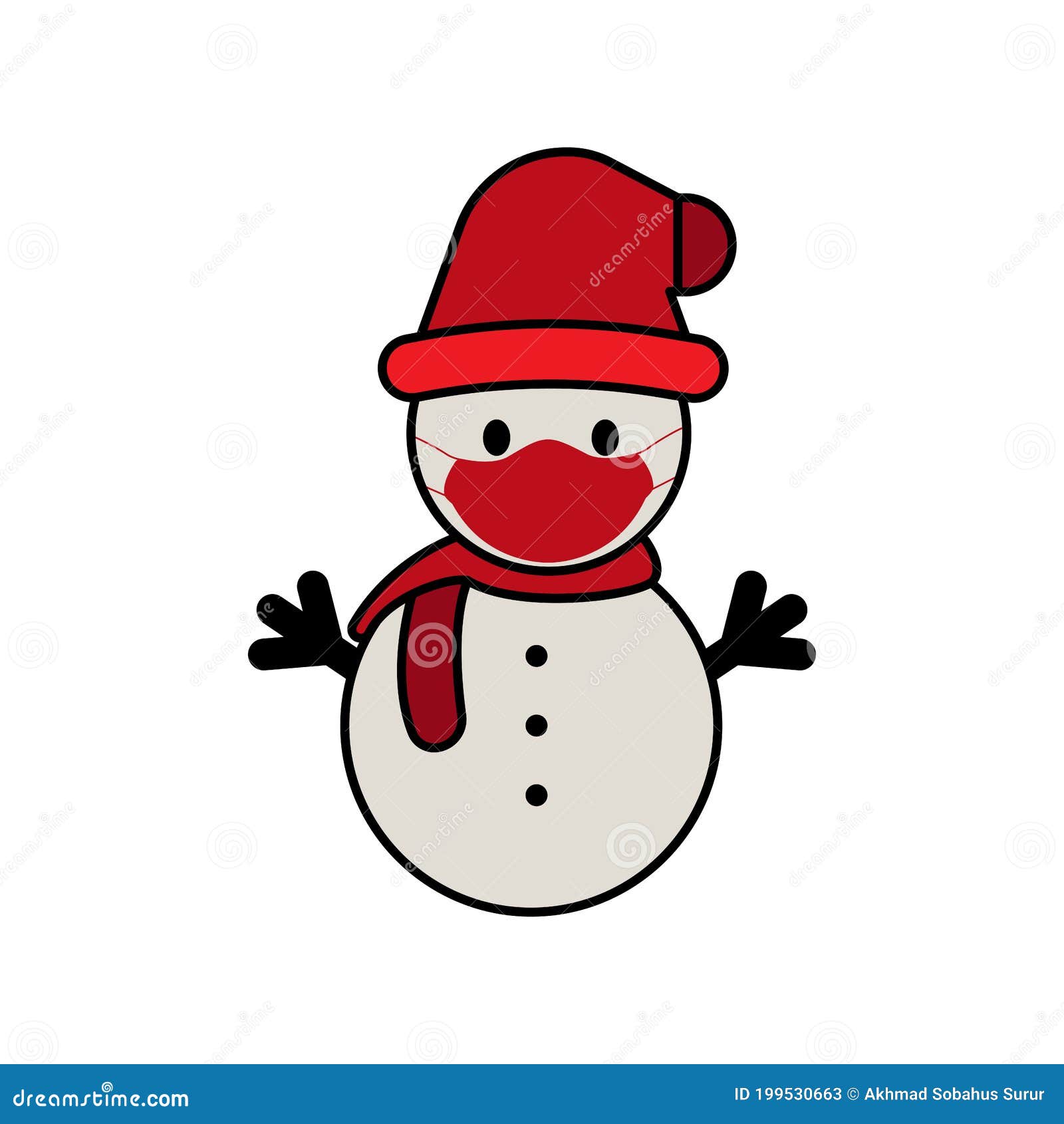 Snowman Flat Icon Using a Mask. Winter Symbol. Design Vector Stock ...