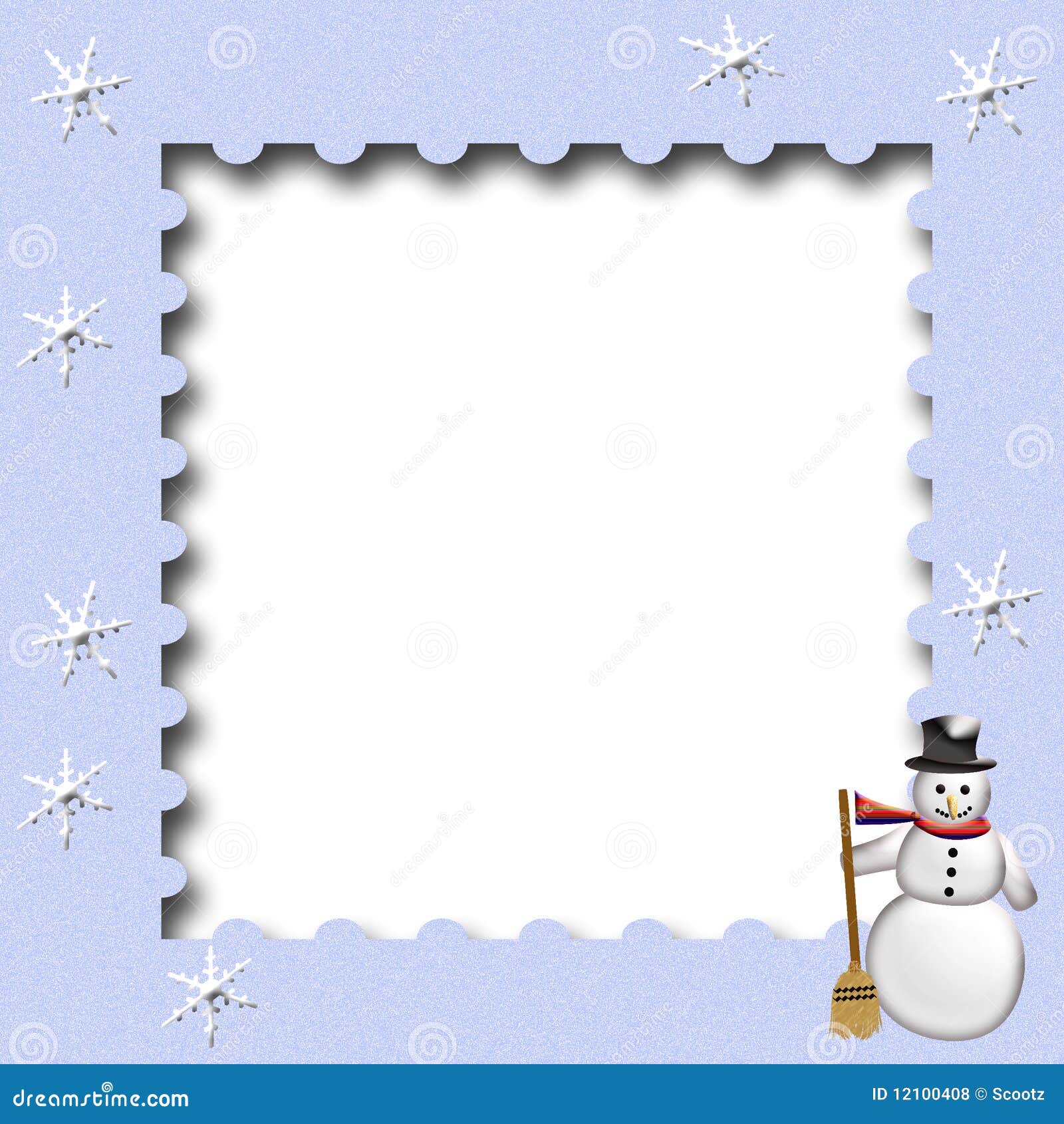 Snowman frame stock illustration. Illustration of season - 12100408