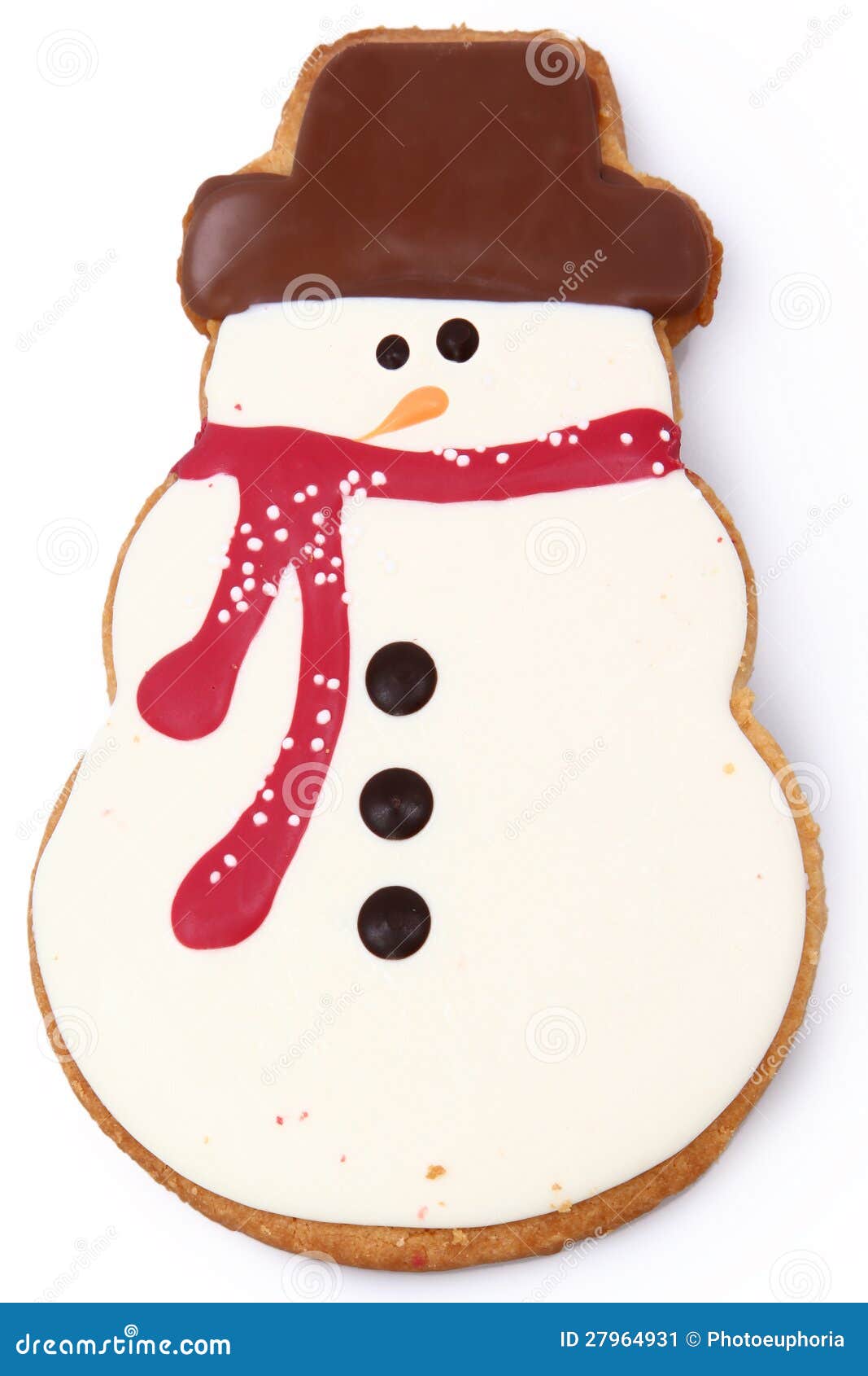 Snowman Gingerbread Cookie Stock Image - Image: 27964931
