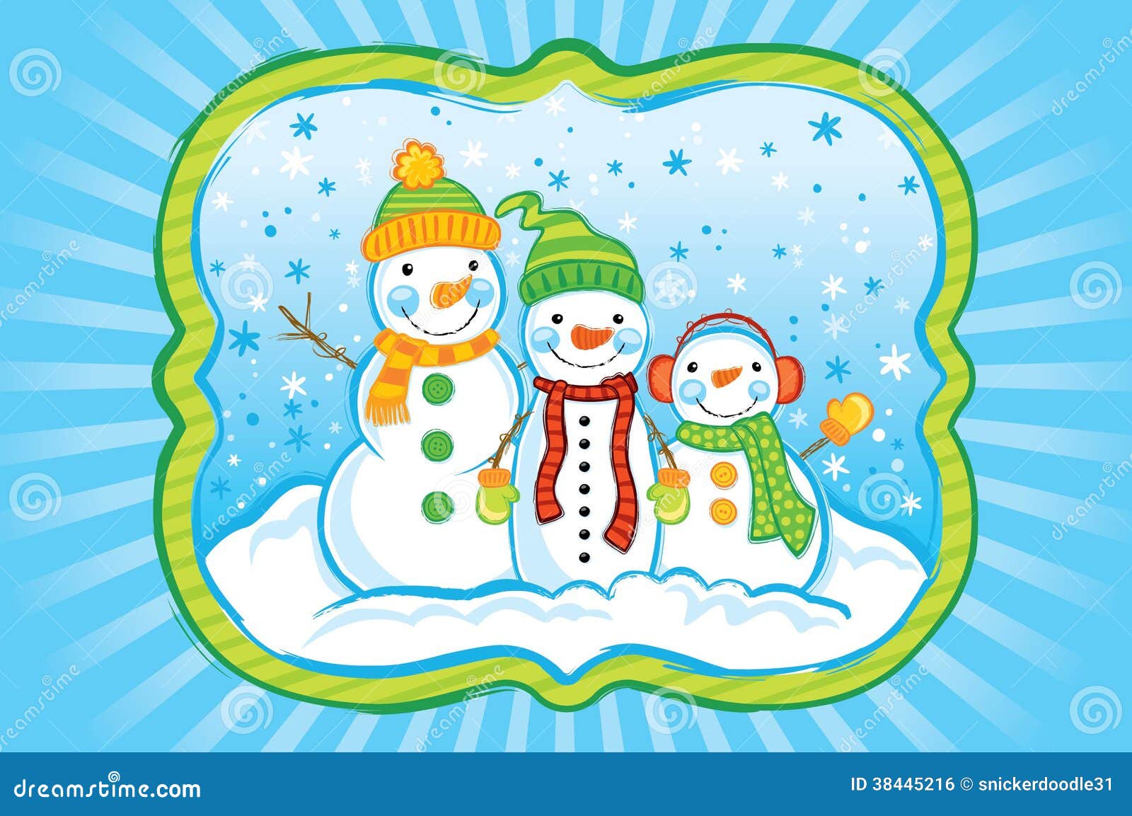 Snowman Group stock vector. Illustration of illustrator - 38445216
