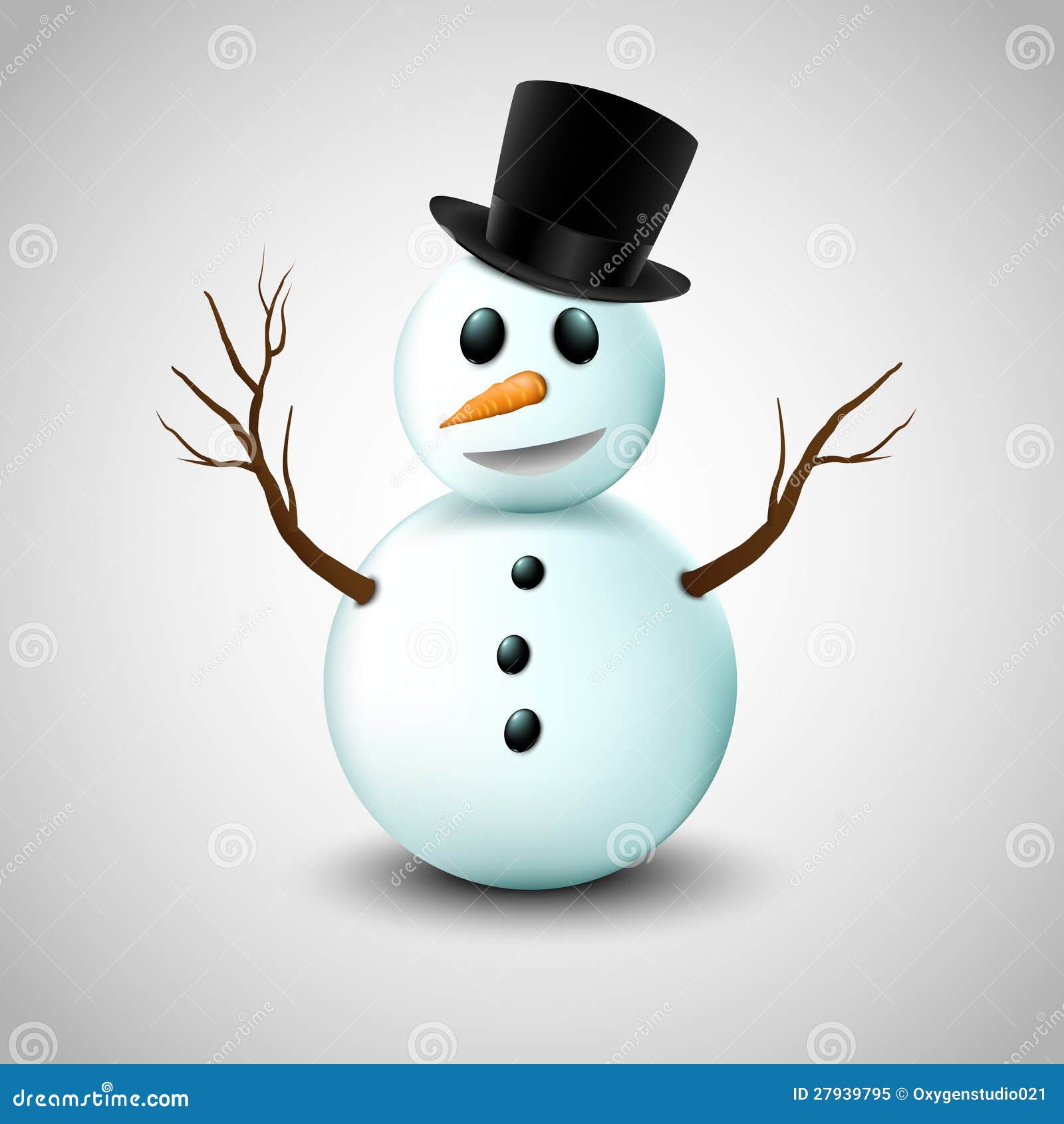 Snowman with hat stock vector. Illustration of merry - 27939795