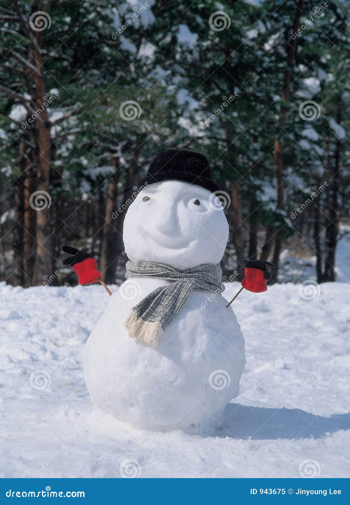 Snowman with Hat stock image. Image of cold, blue, glove - 943675