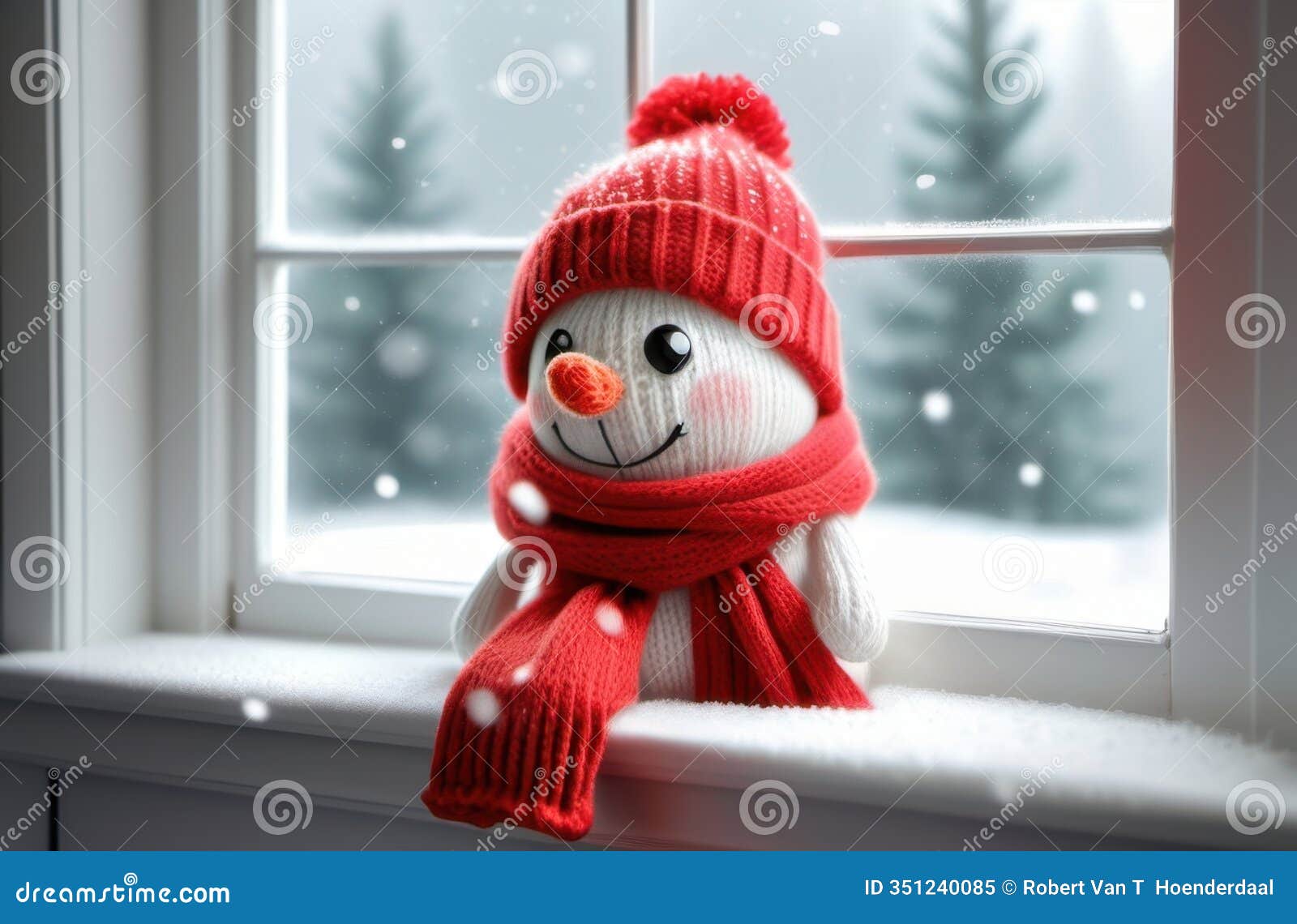 A Snowman with Hat Inside a House at 22-12-2024 Stock Illustration ...