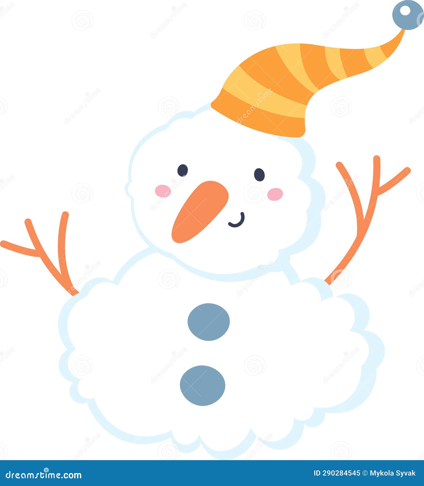 Snowman with Hat stock vector. Illustration of decoration - 290284545
