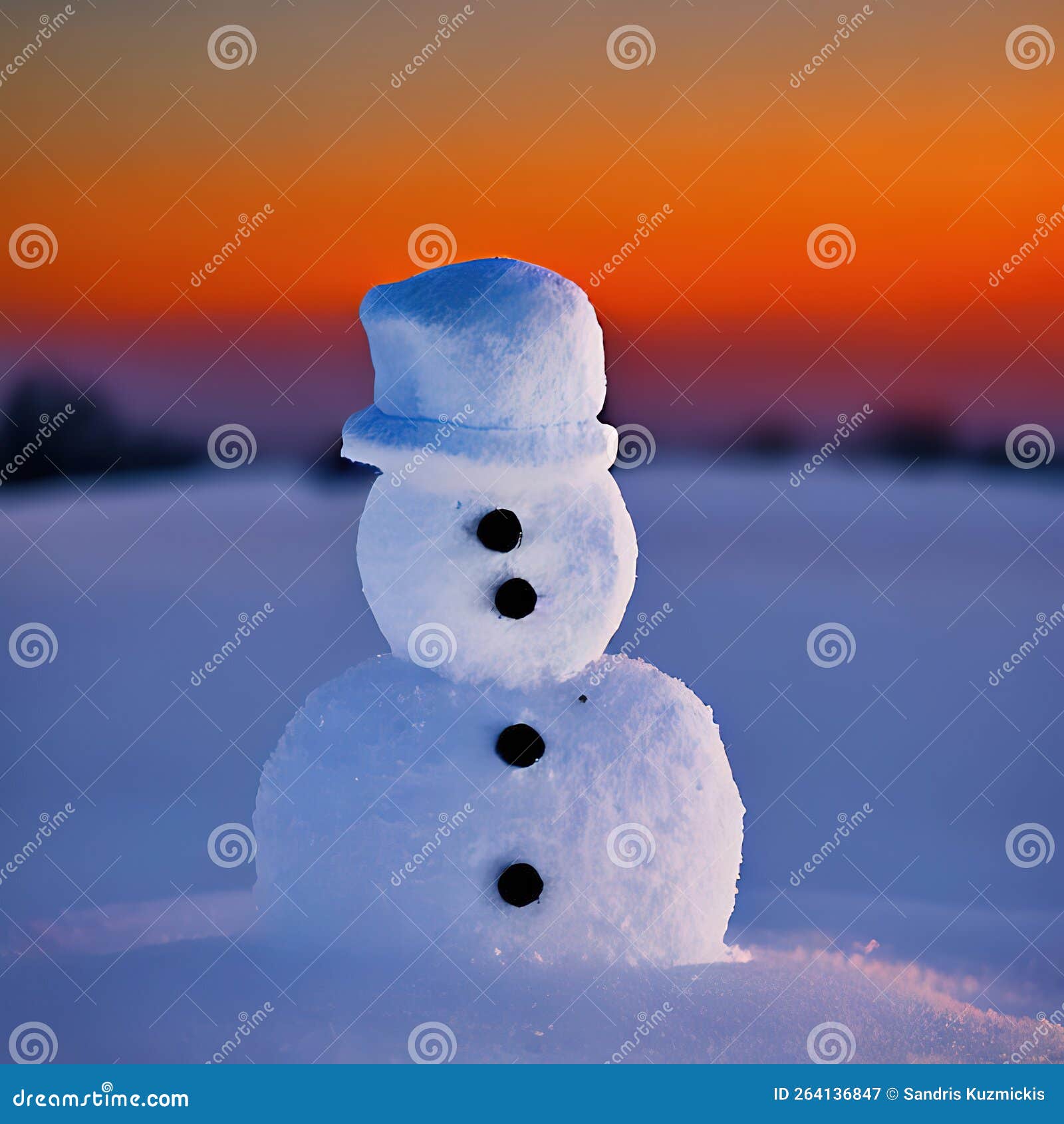 Snowman without Head on a Snowy Winter Day. Generative Ai Stock ...