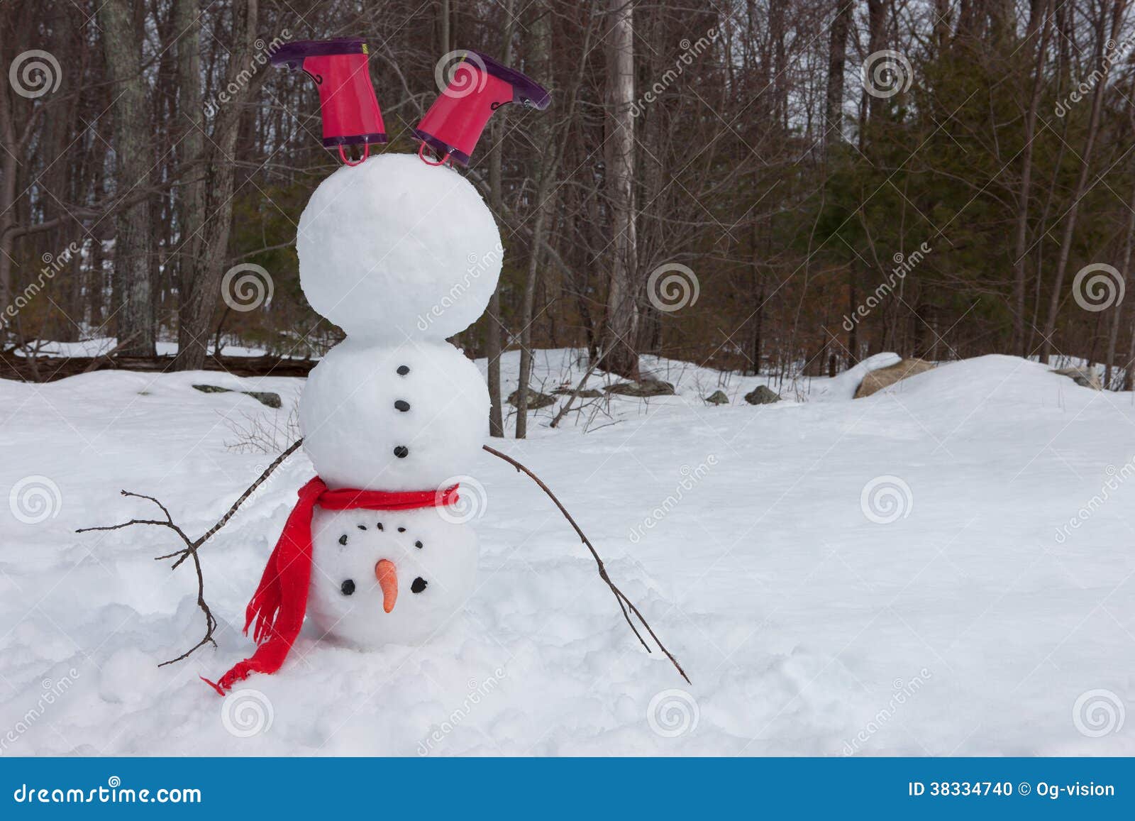 Snowman headstand stock photo. Image of carrot, scarf - 38334740