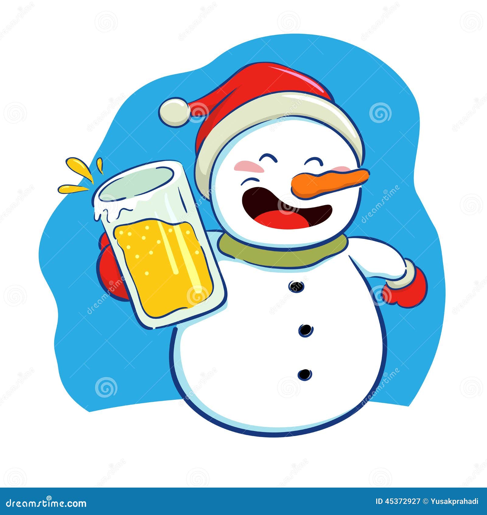 Snowman Holding a Glass of Beer Stock Vector - Illustration of ...