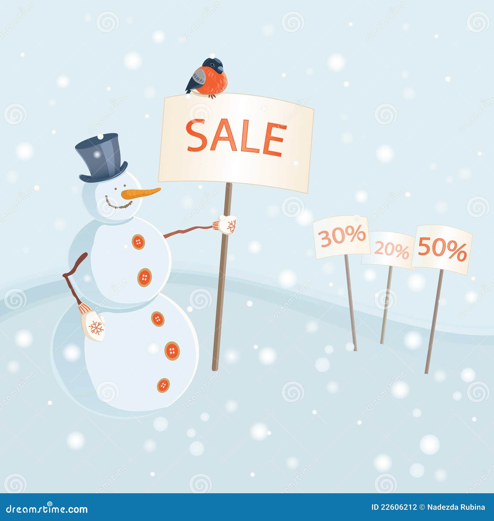 Snowman Holding Sale Banner Stock Vector - Illustration of december ...