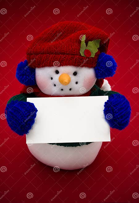 Snowman Holding a Sign stock image. Image of sphere, copy - 3627839