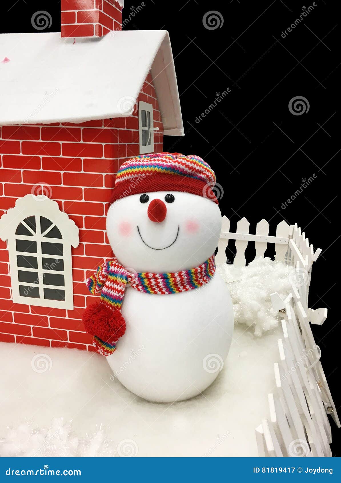 Snowman and home stock image. Image of snow, snowflake - 81819417