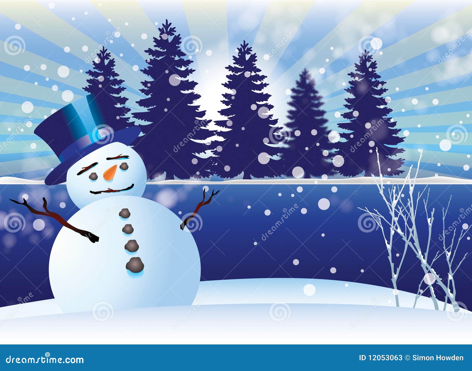 Snowman on Ice stock illustration. Illustration of season - 12053063