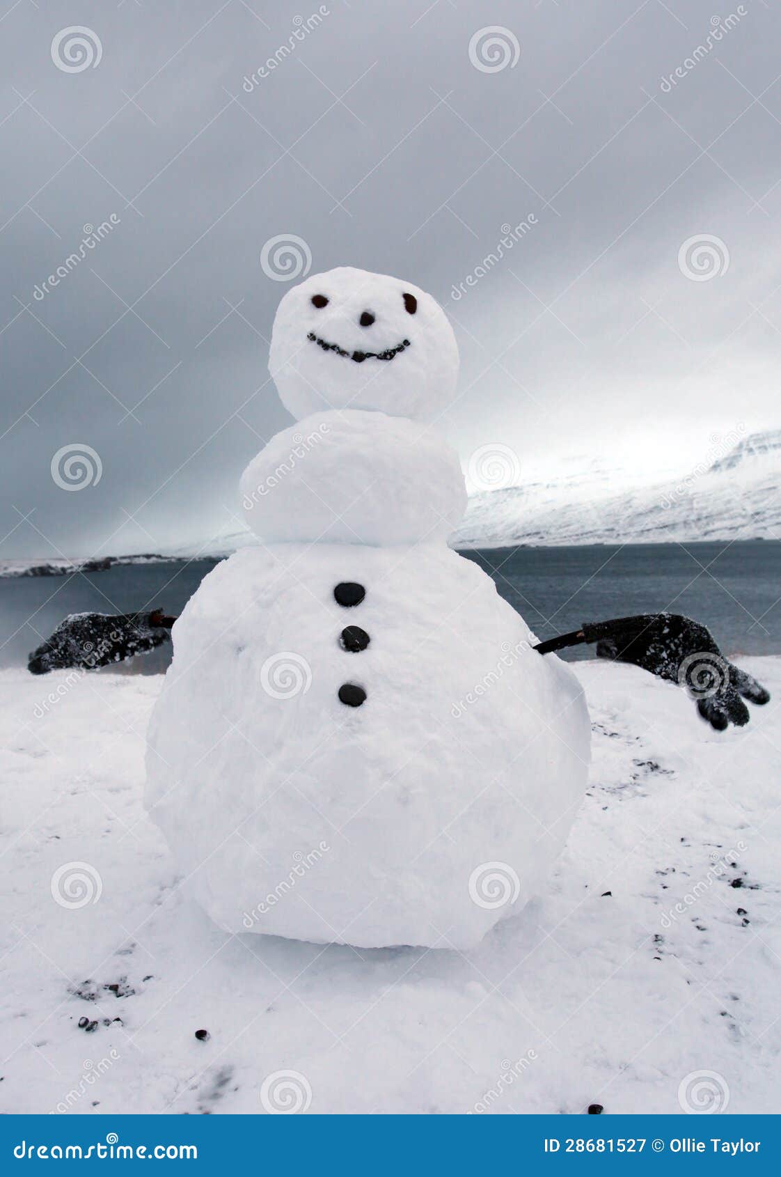 Snowman in iceland stock image. Image of snowball, white - 28681527