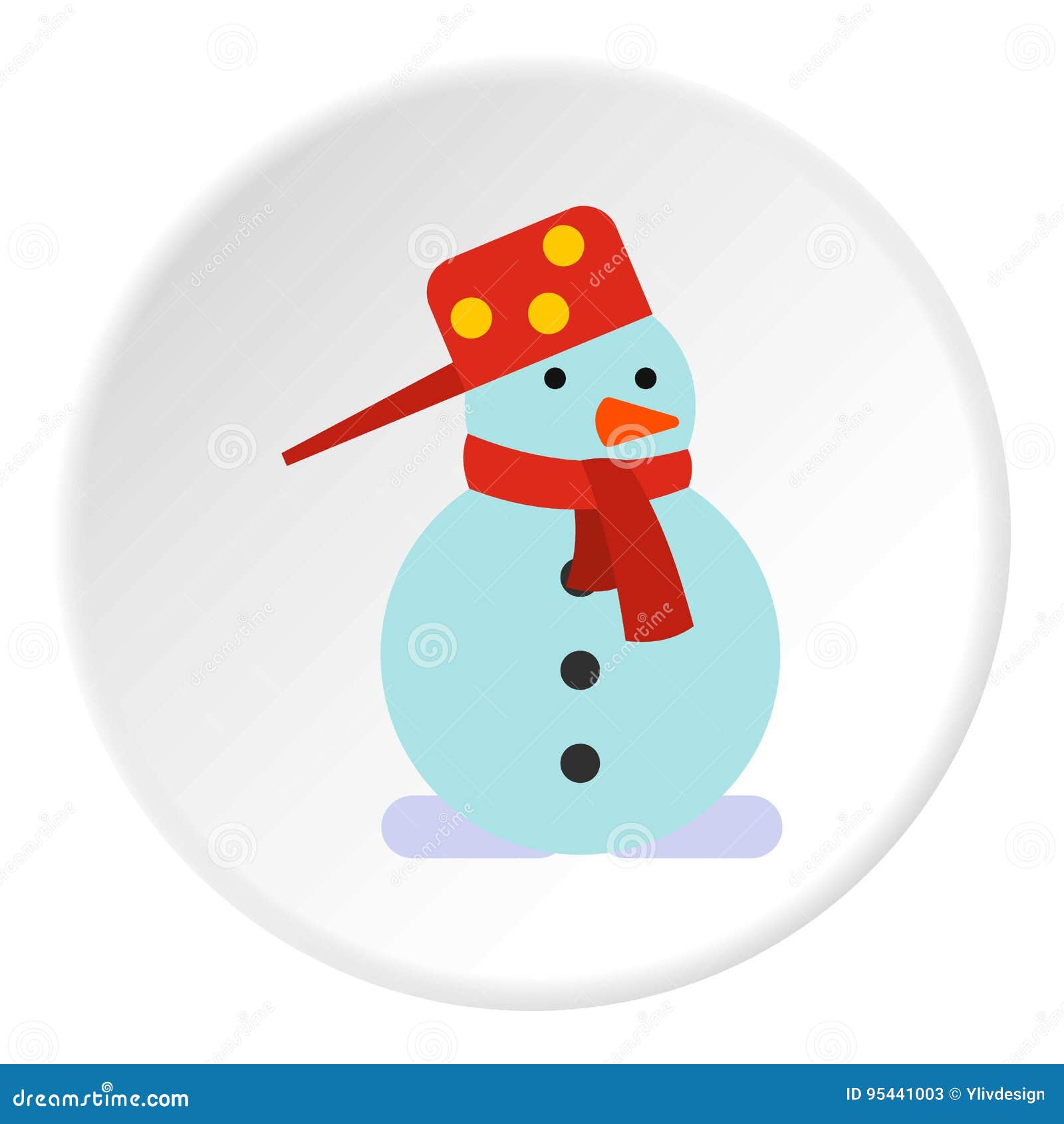 Snowman icon circle stock vector. Illustration of character - 95441003