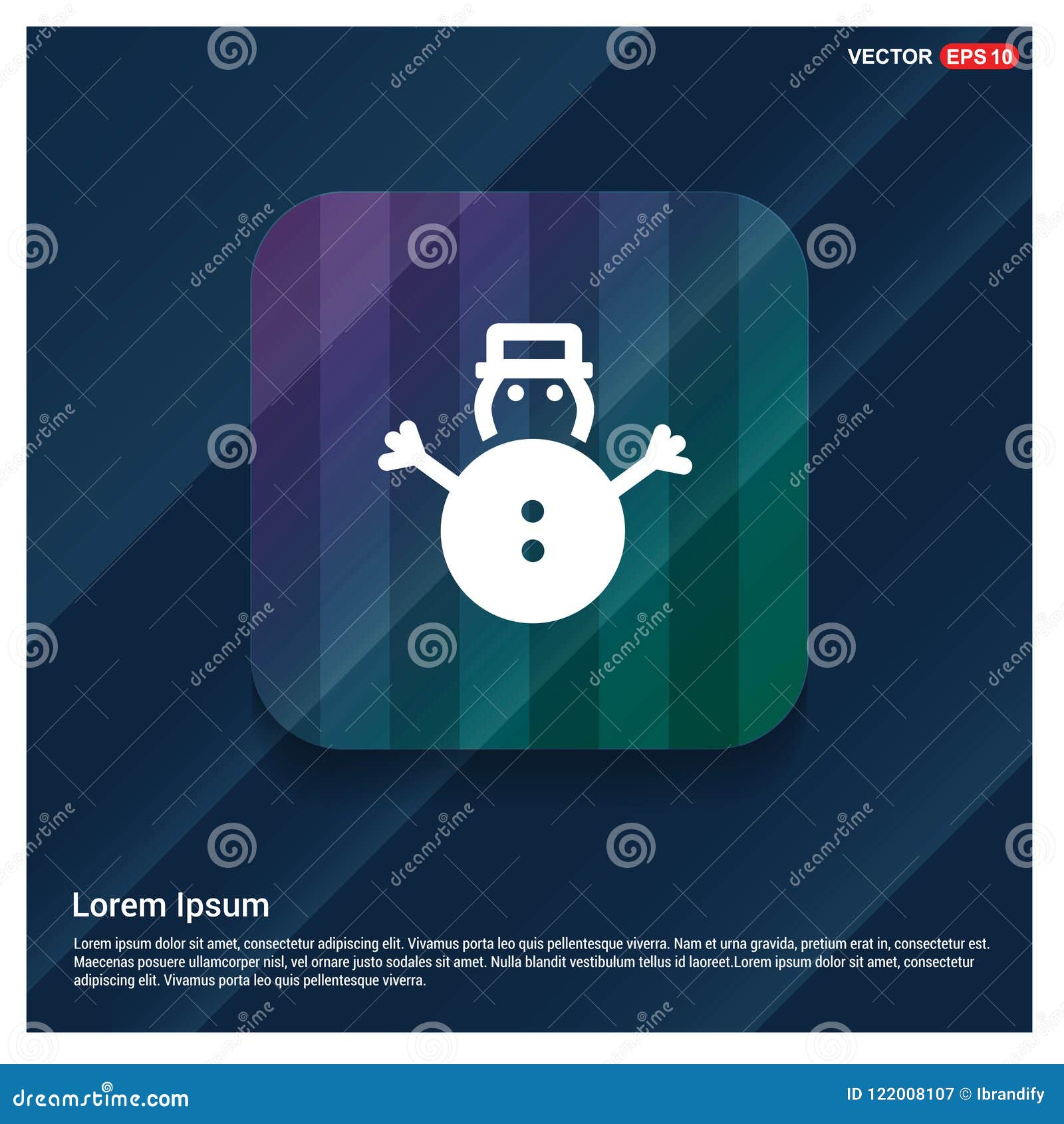 Snowman Icon stock vector. Illustration of cheerful - 122008107