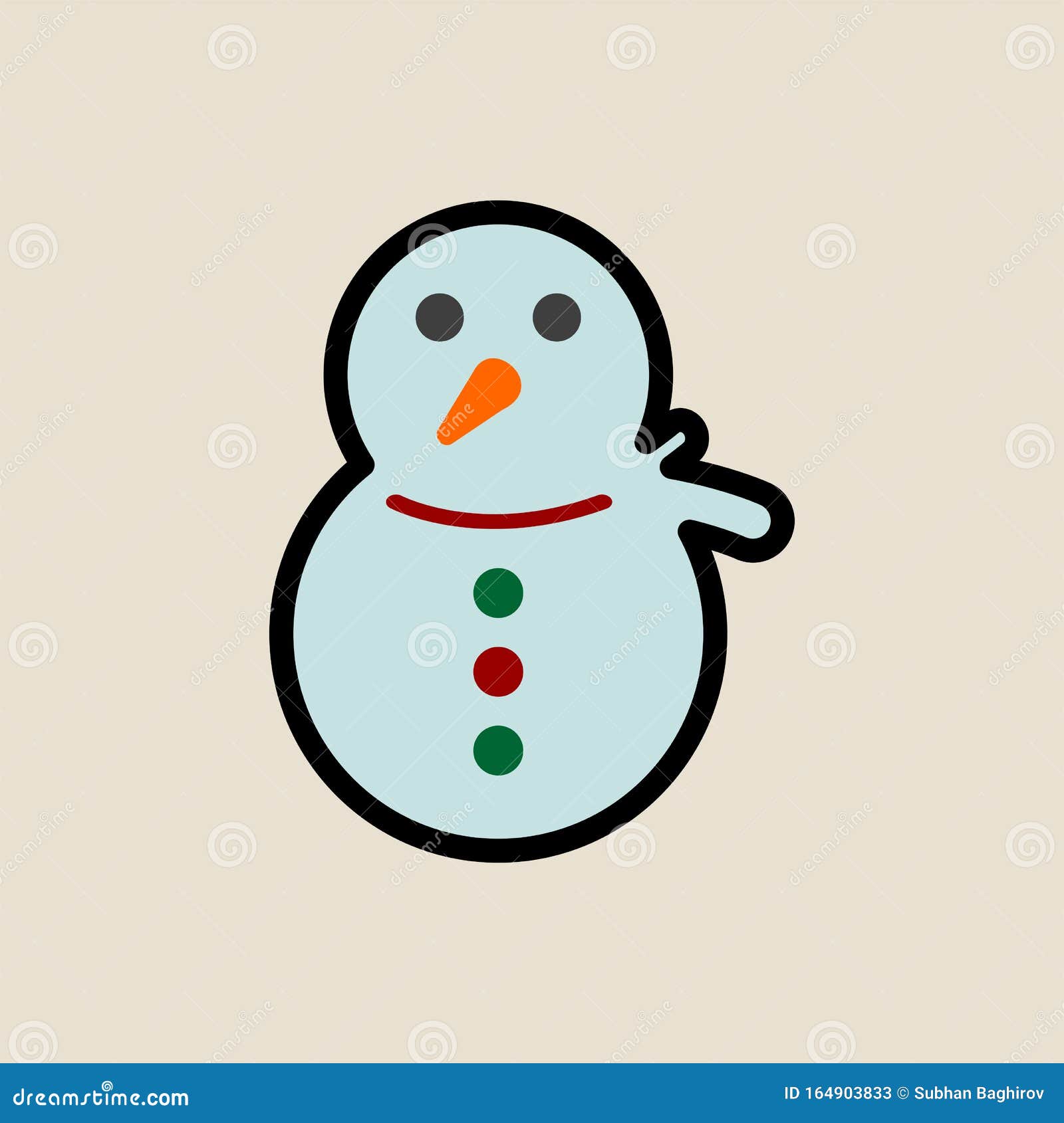 Snowman Icon Simple Flat Style Christmas Symbol Stock Vector ...