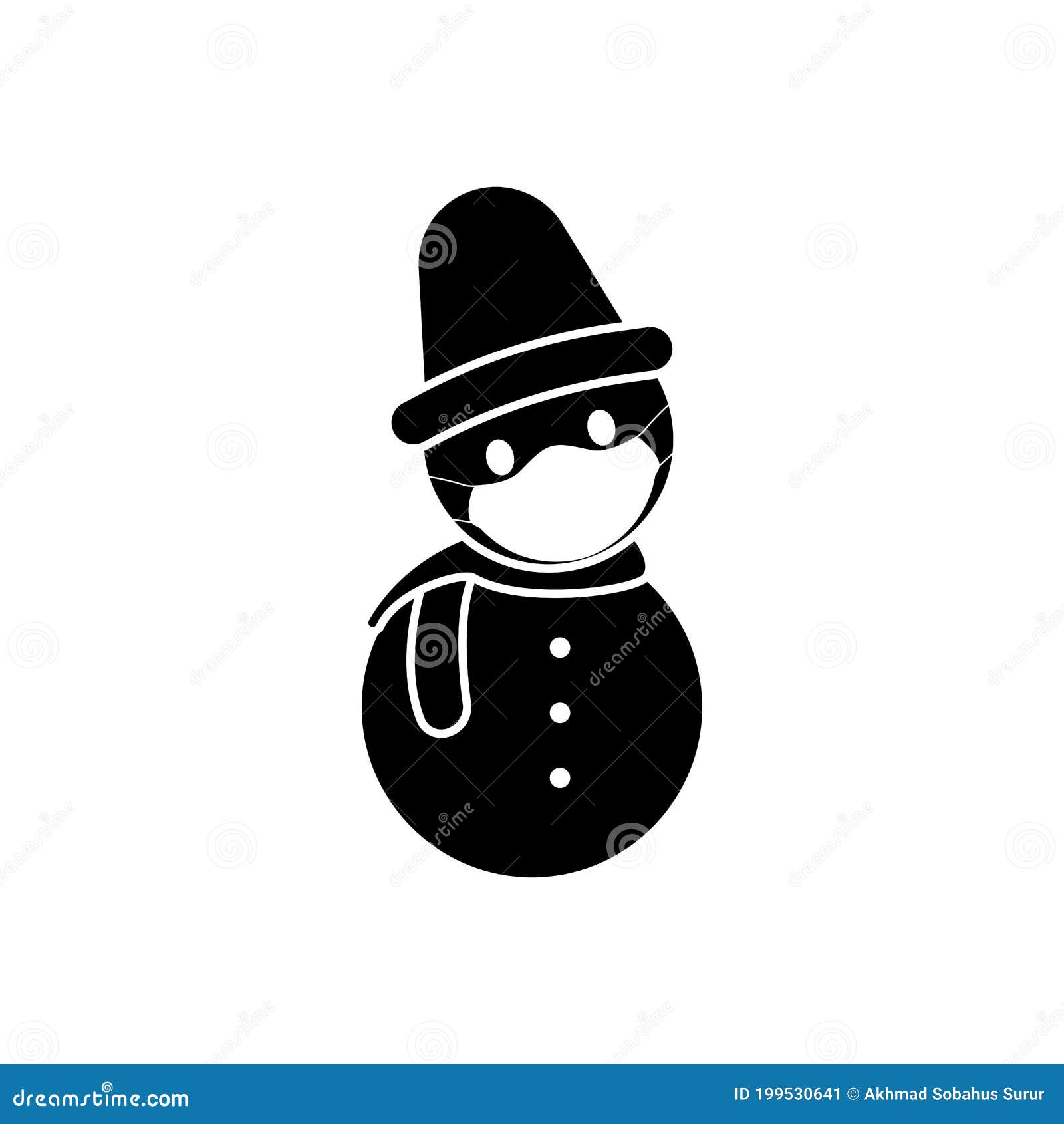 Snowman Icon Using a Mask. Winter Symbol. Design Vector Stock Vector ...