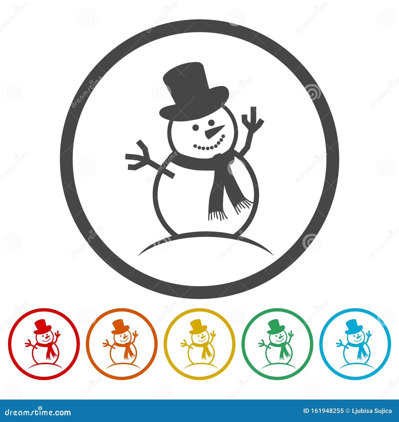 Snowman Icons Set Vector - Illustration Stock Vector - Illustration of ...