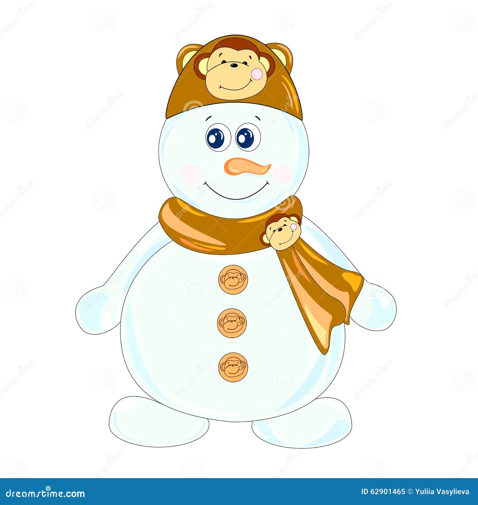 Snowman illustration stock vector. Illustration of season - 62901465