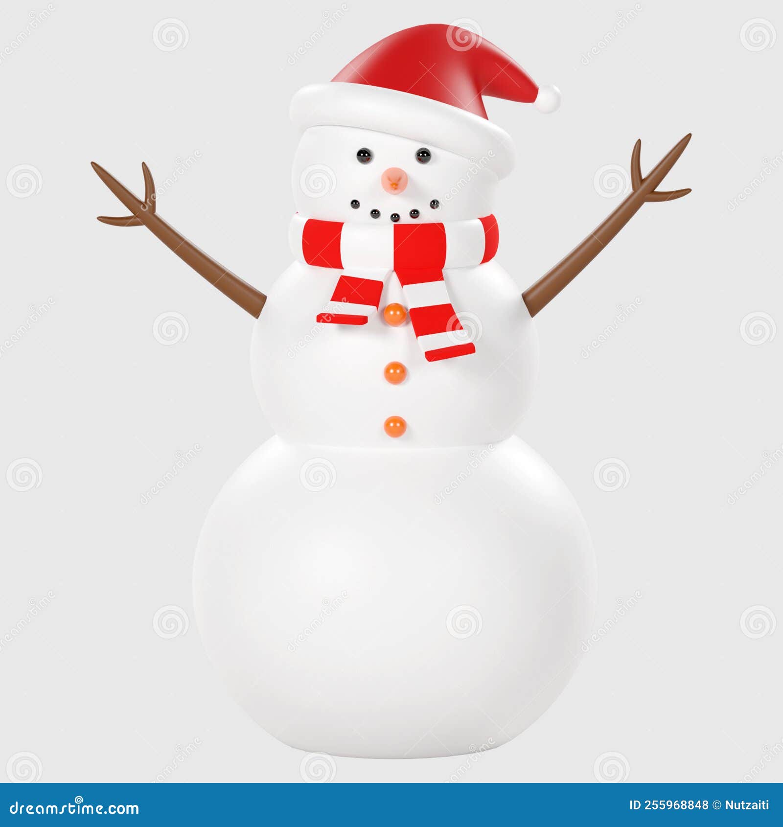 Snowman Isolated with Clipping Path 3d Render Stock Illustration ...