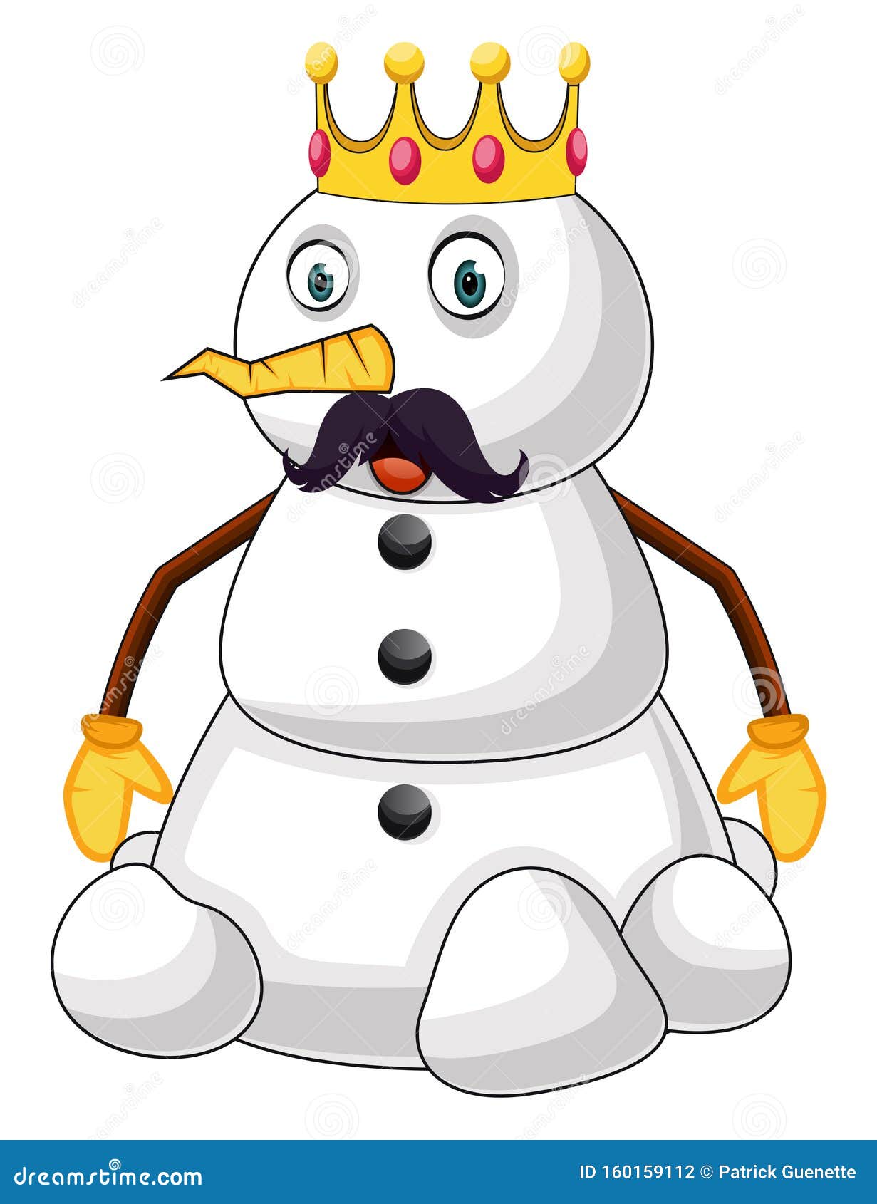 Snowman the King Illustration Vector Stock Vector - Illustration of ...