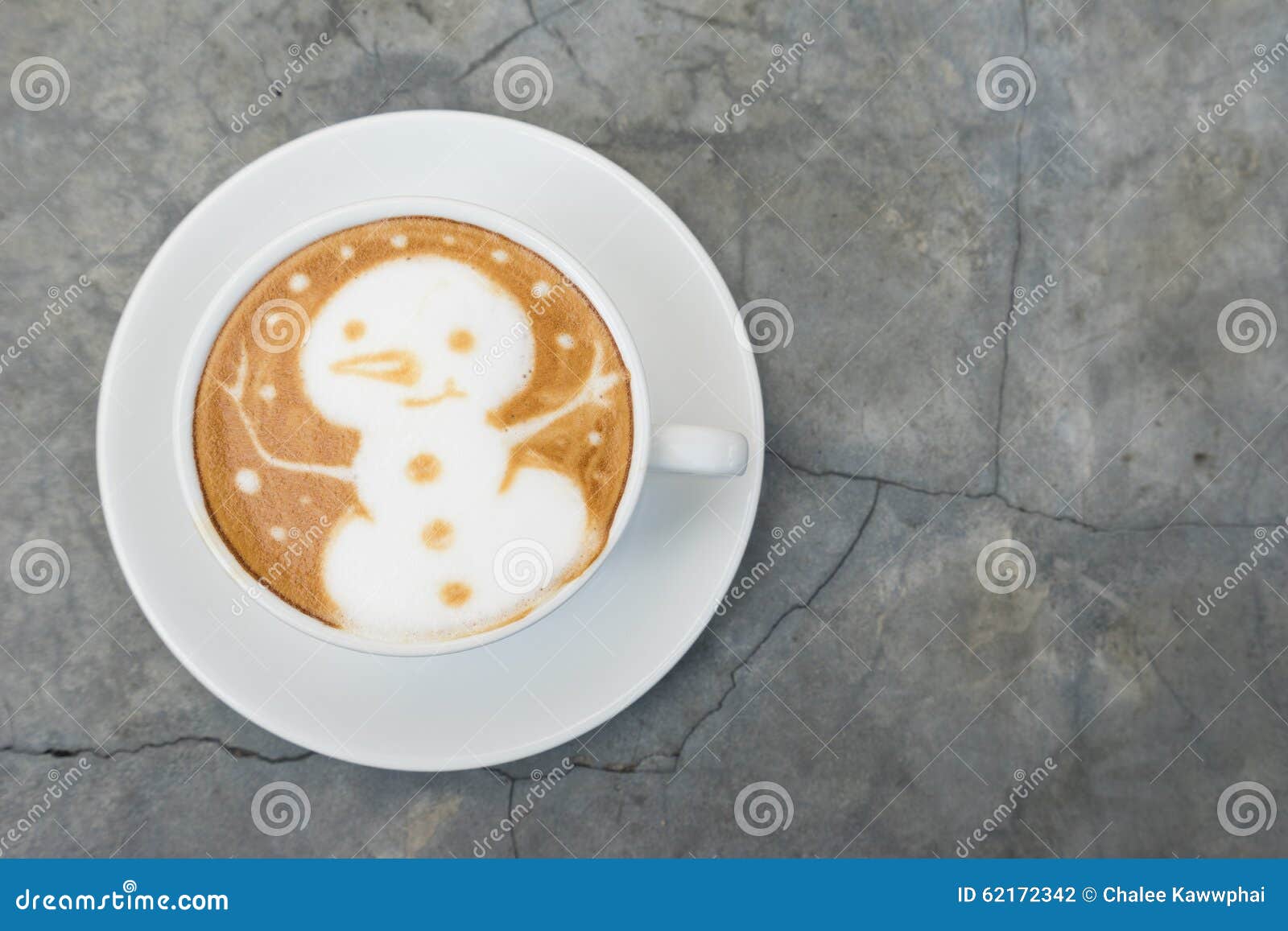 Snowman Latte Art Coffee stock photo. Image of snow, cappuccino - 62172342