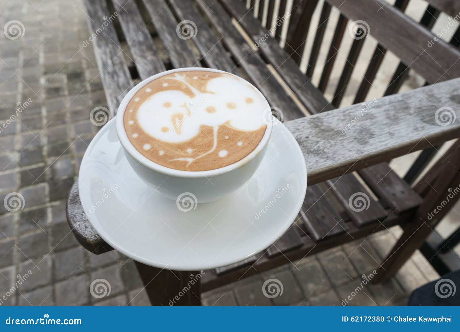 Snowman Latte Art Coffee stock photo. Image of drink - 62172380