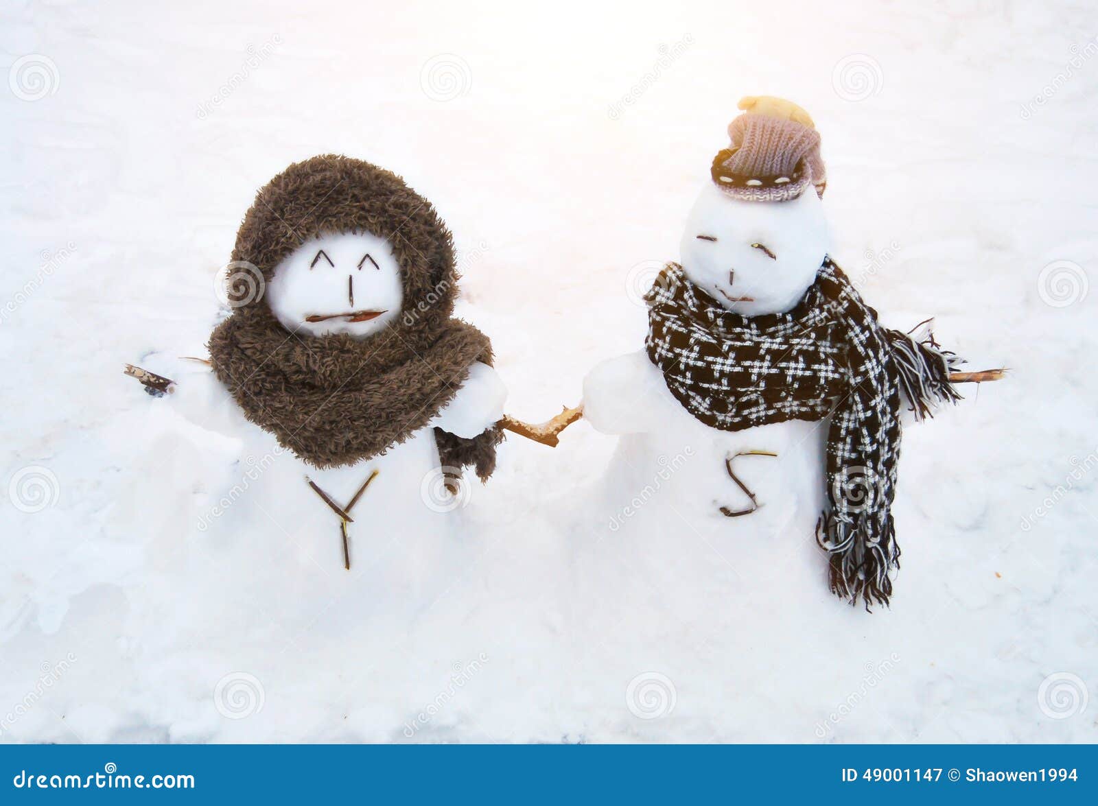 Snowman love stock image. Image of snowman, warm, hand - 49001147