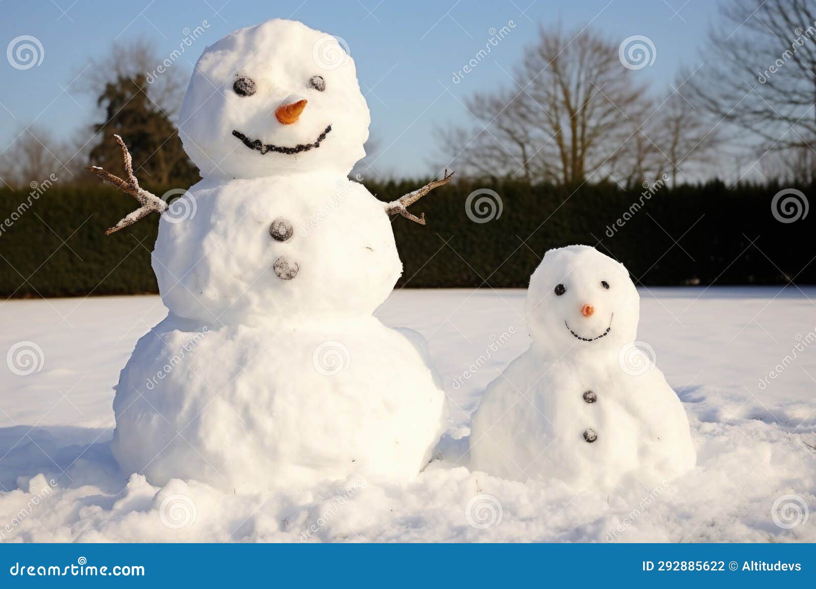 Snowman Made of Two Different Snow Types Stock Photo - Image of ...