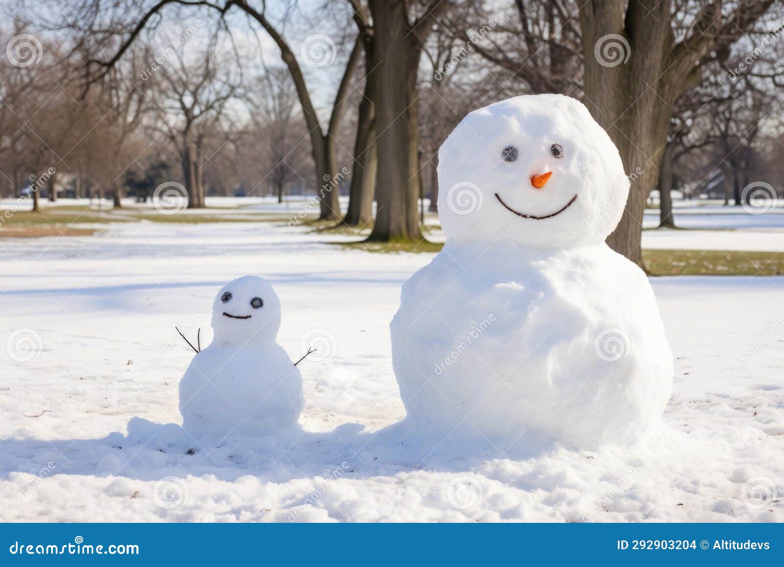 Snowman Made of Two Different Snow Types Stock Photo - Image of ...