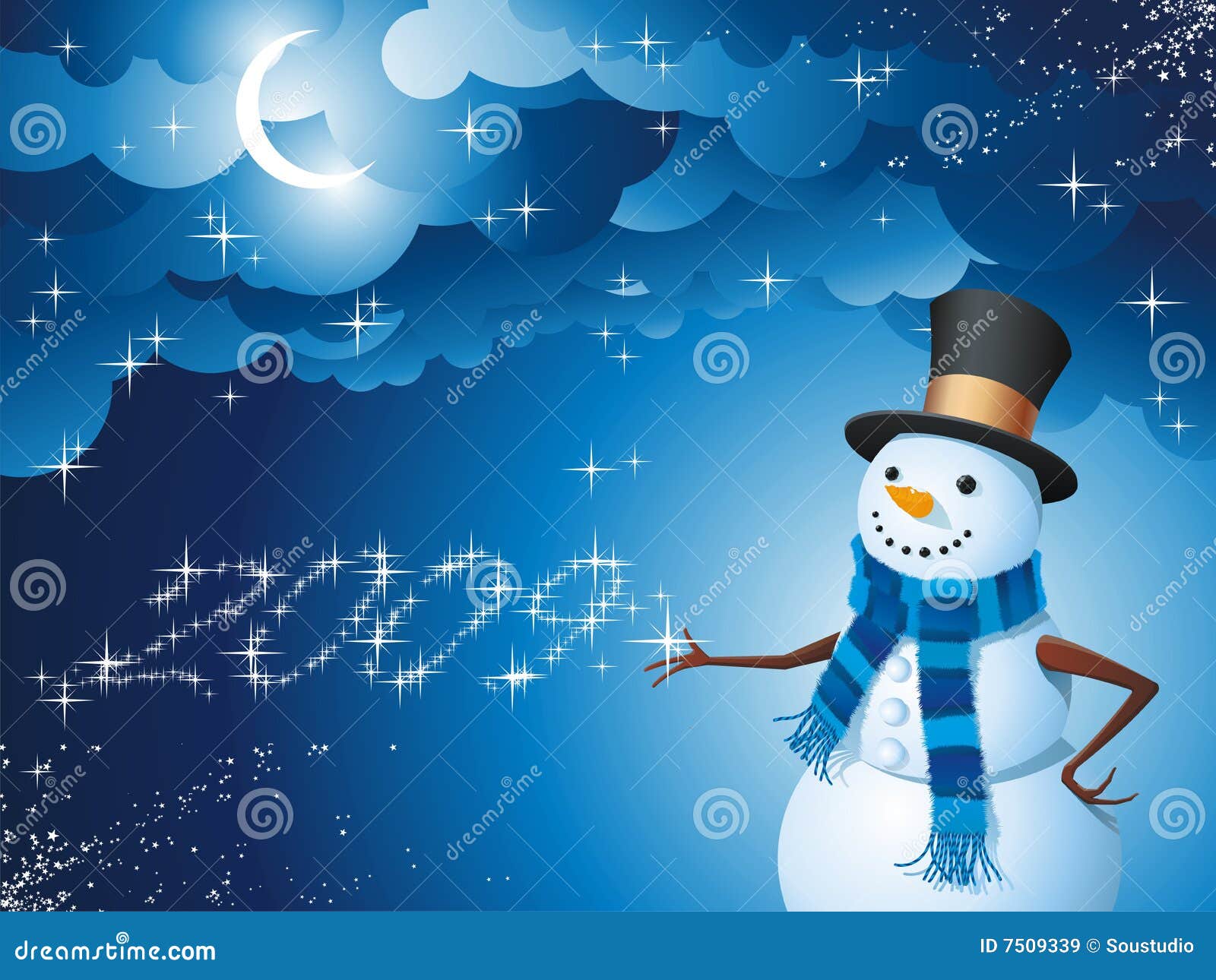 Snowman magic stock vector. Illustration of snowman, celebration - 7509339