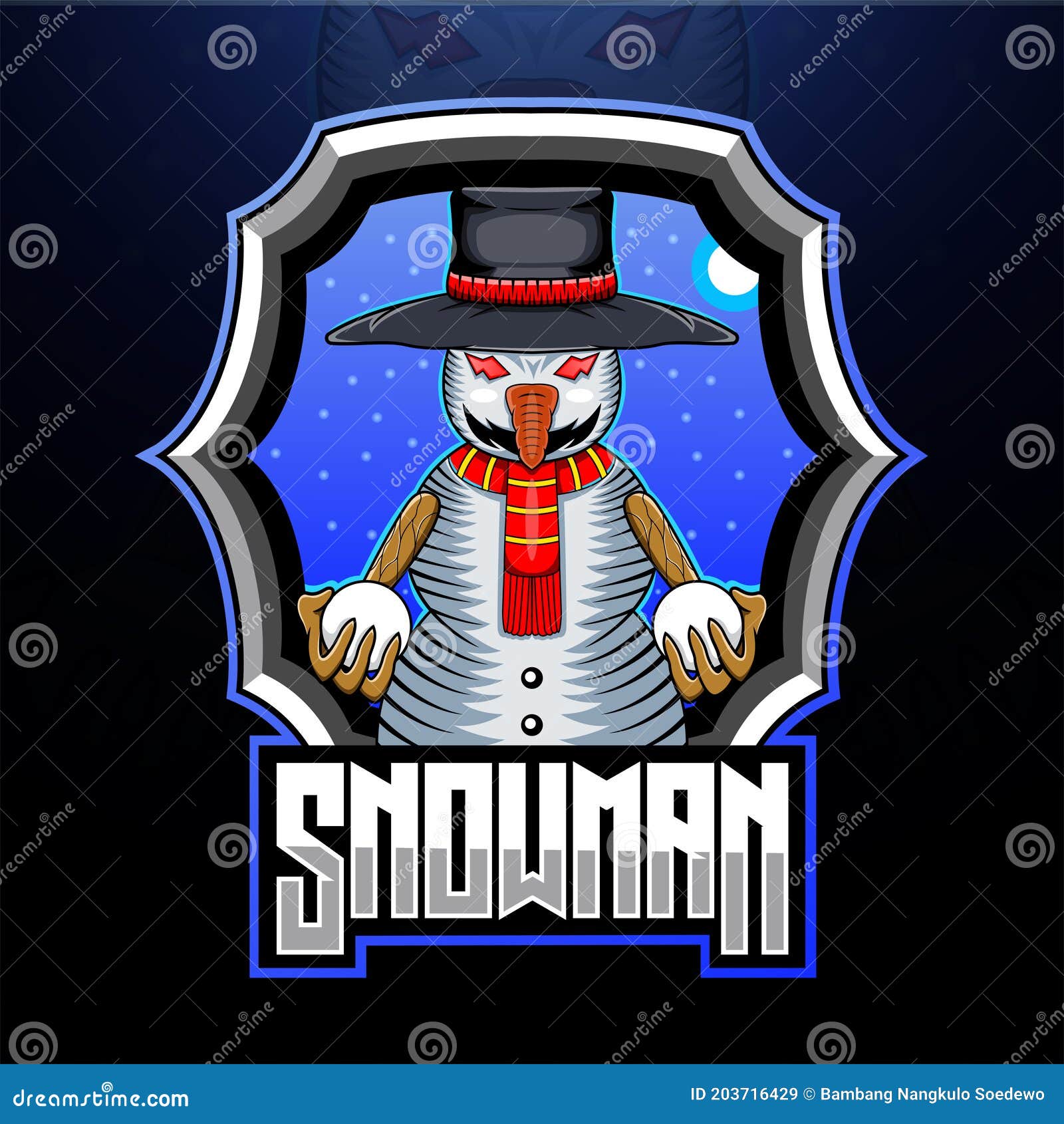 The Snowman Mascot Logo Design Stock Vector - Illustration of happy ...