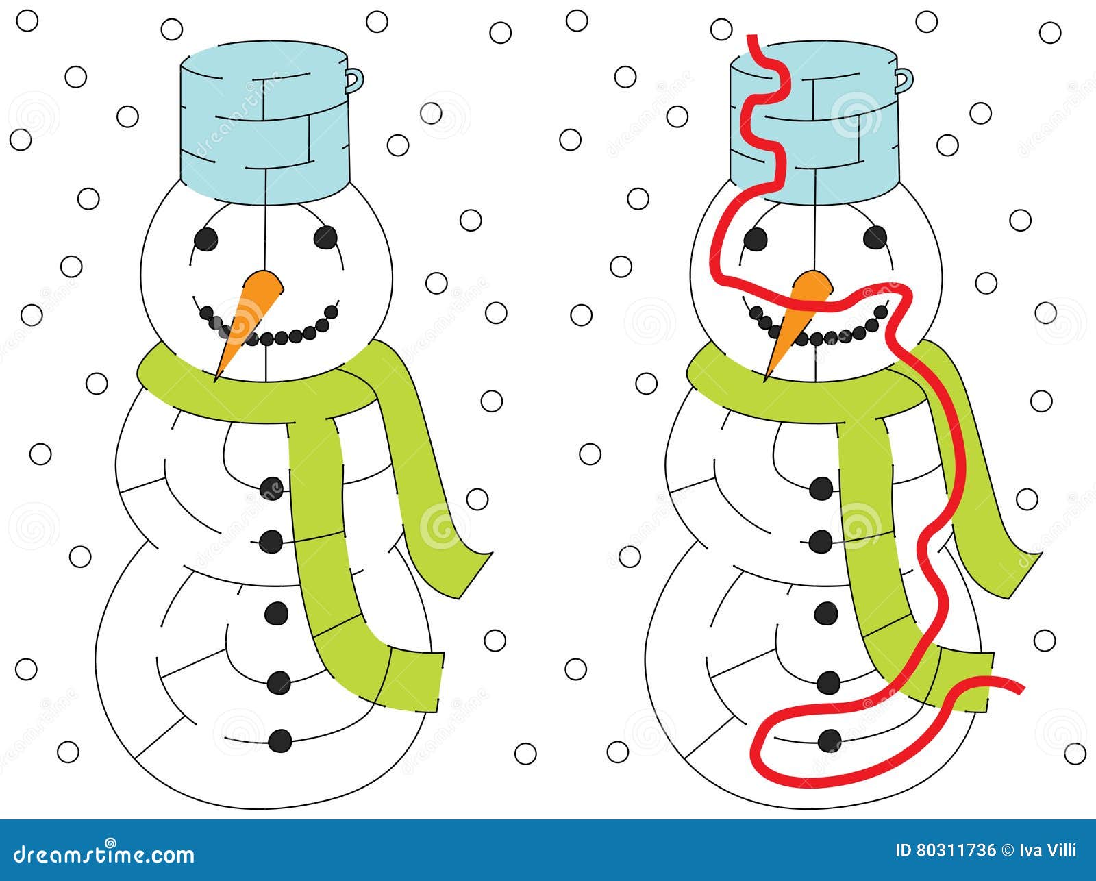 Snowman maze stock vector. Illustration of labyrinth - 80311736