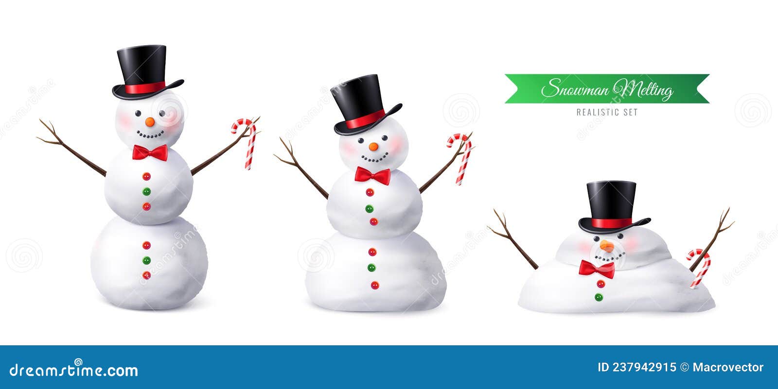 Snowman melting realistic stock vector. Illustration of christmas ...