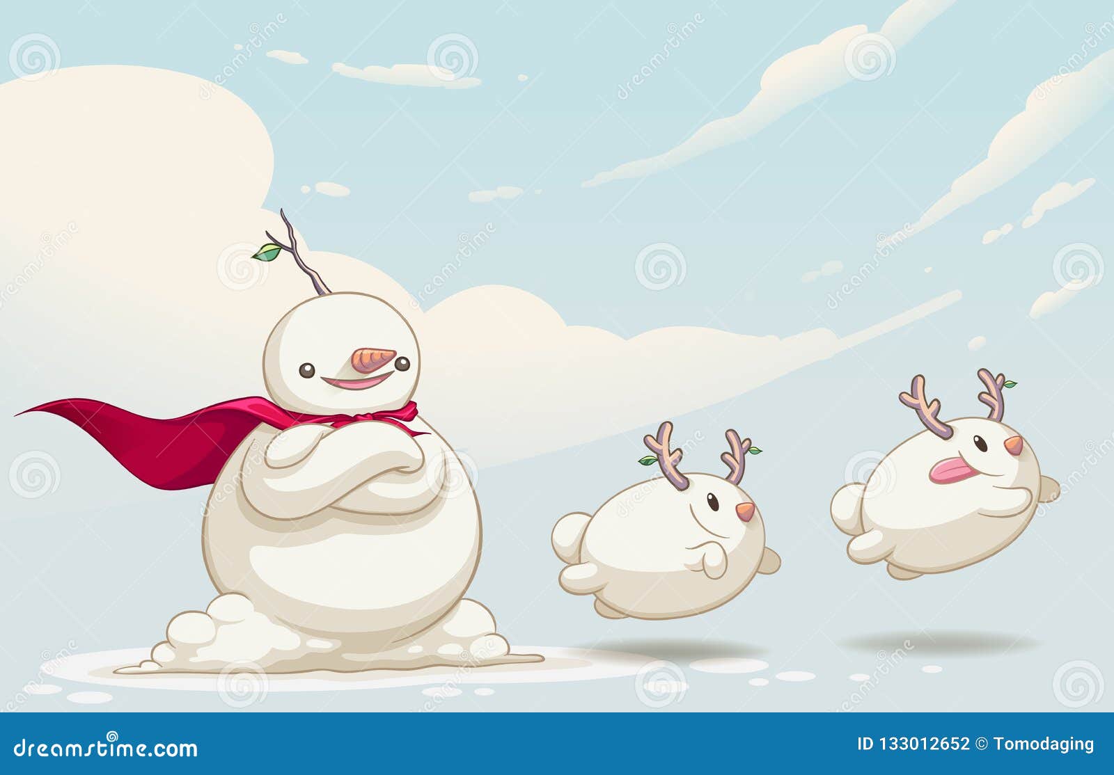 Snowman Monster Cute Character Design Stock Vector - Illustration of ...