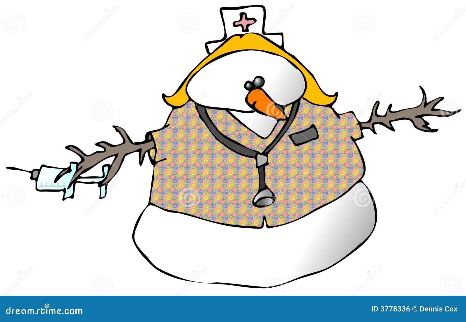 Snowman Nurse stock illustration. Illustration of blond - 3778336