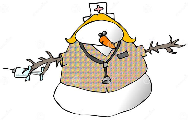 Snowman Nurse stock illustration. Illustration of blond - 3778336